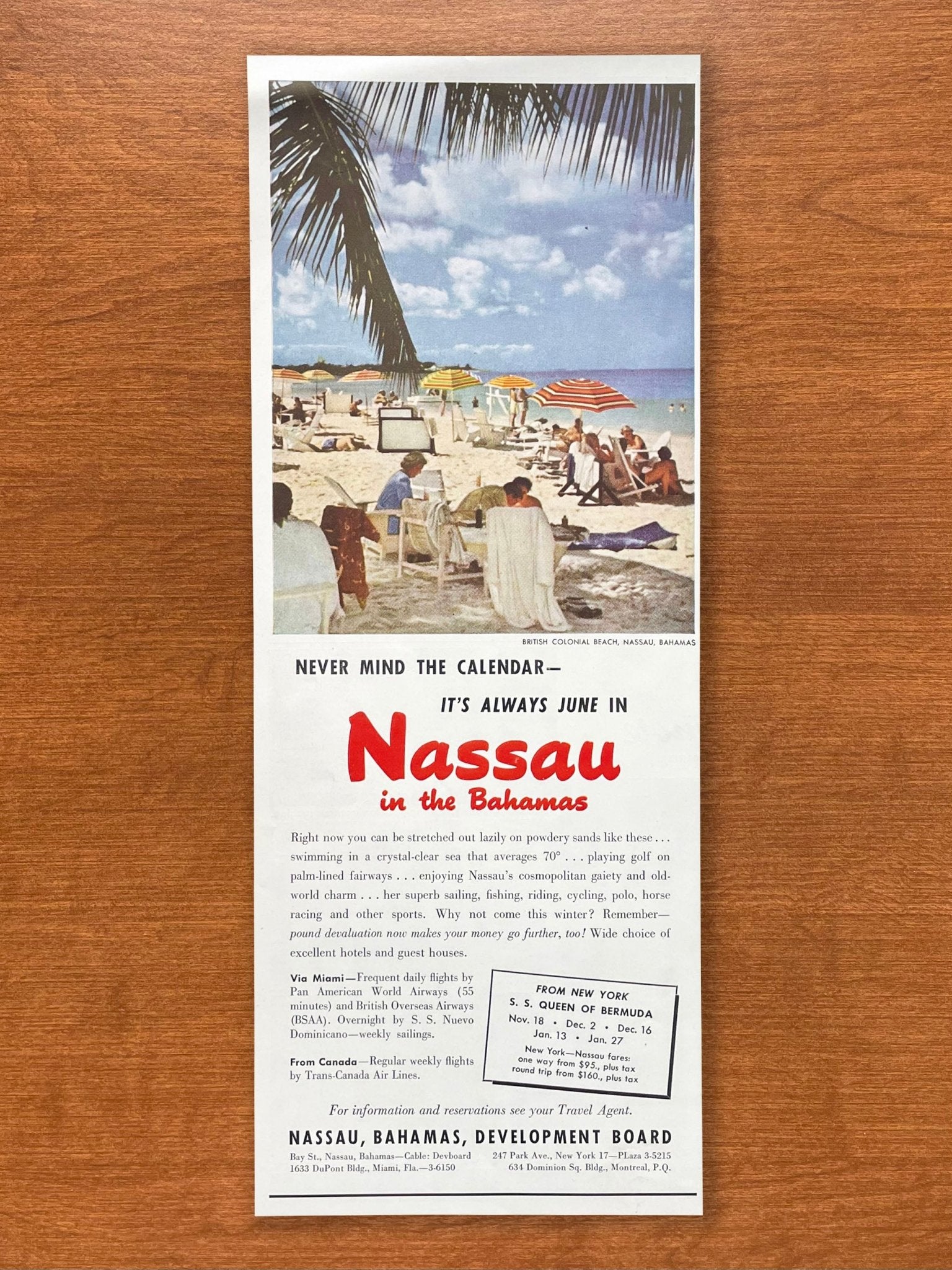1950 Nassau Bahamas "It's Always June" Advertisement | Ad Patina