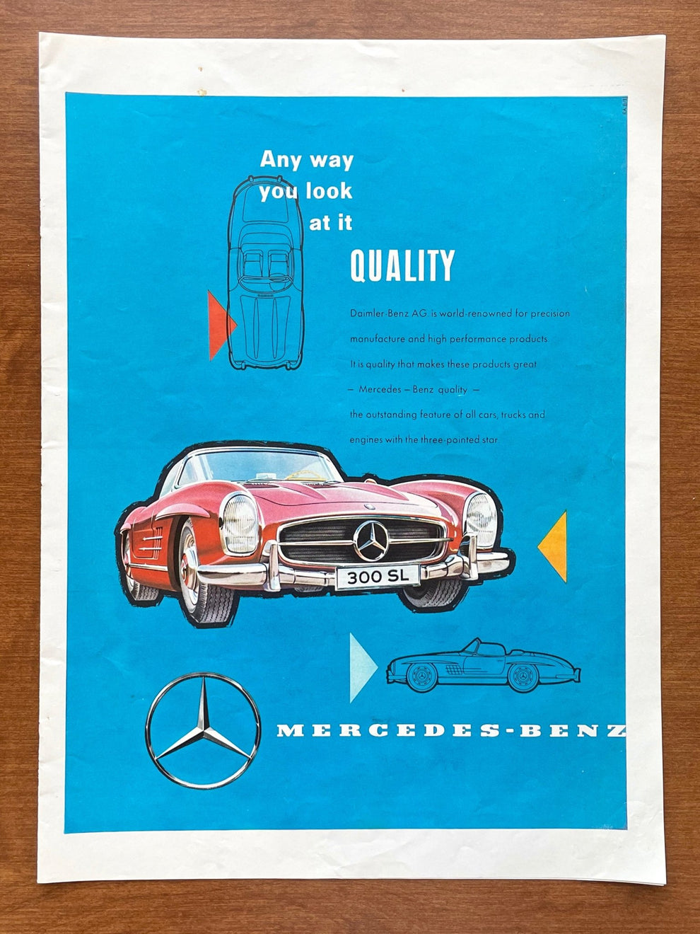 1957 Mercedes Benz 300 SL "Quality" Advertisement | Ad Patina