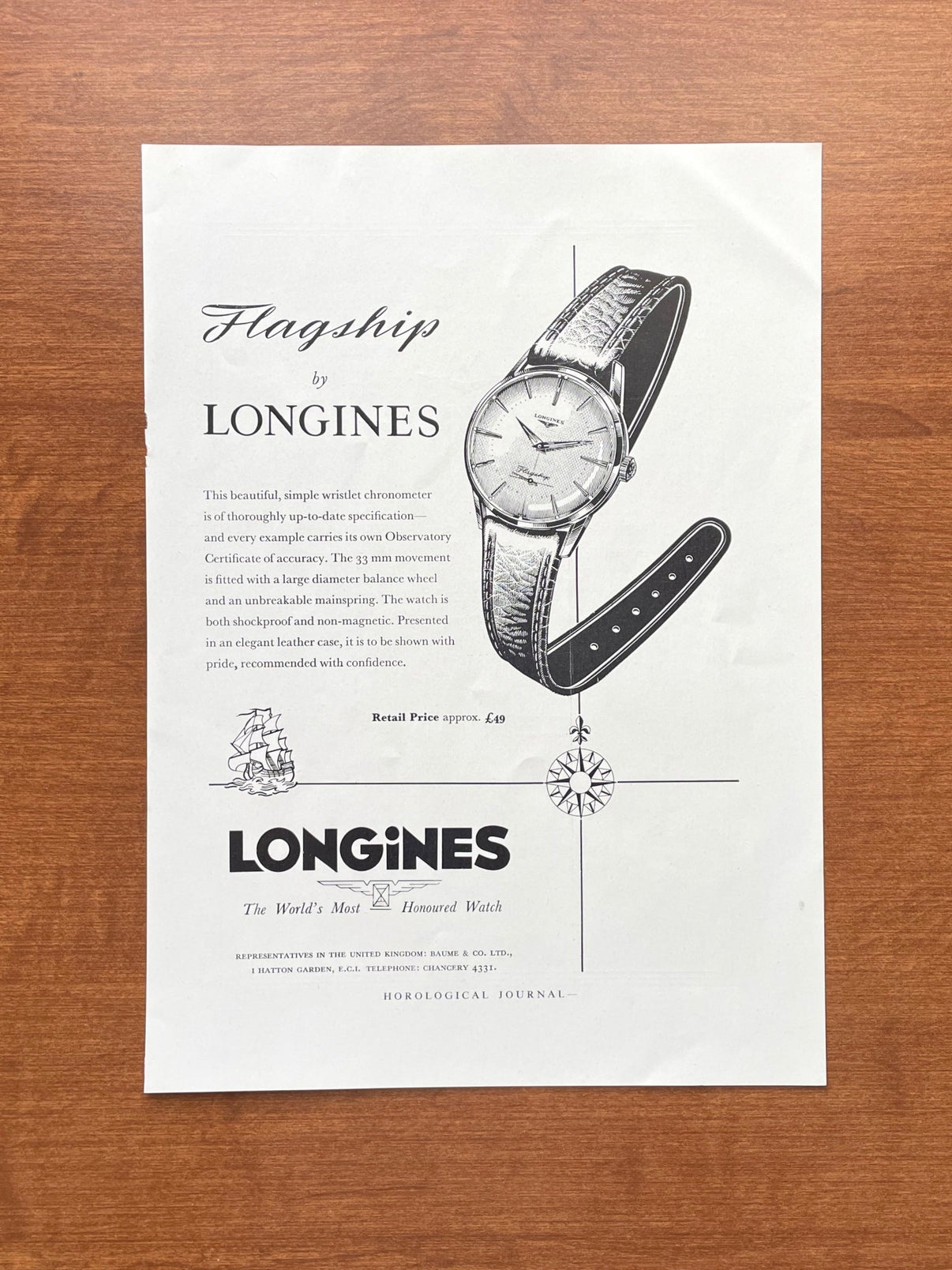 1958 Longines Flagship Advertisement | Ad Patina