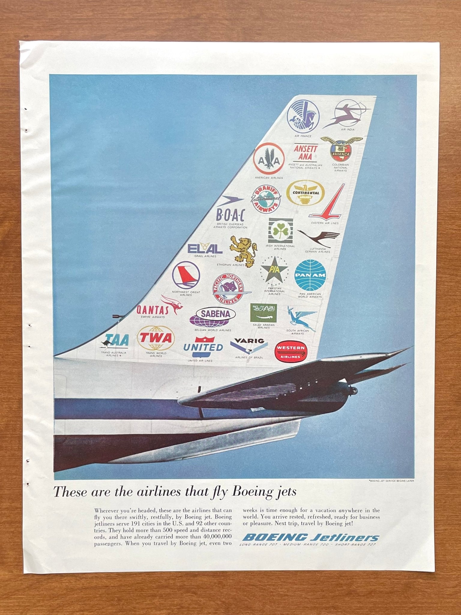 1963 Boeing "These are the airlines..." Advertisement | Ad Patina