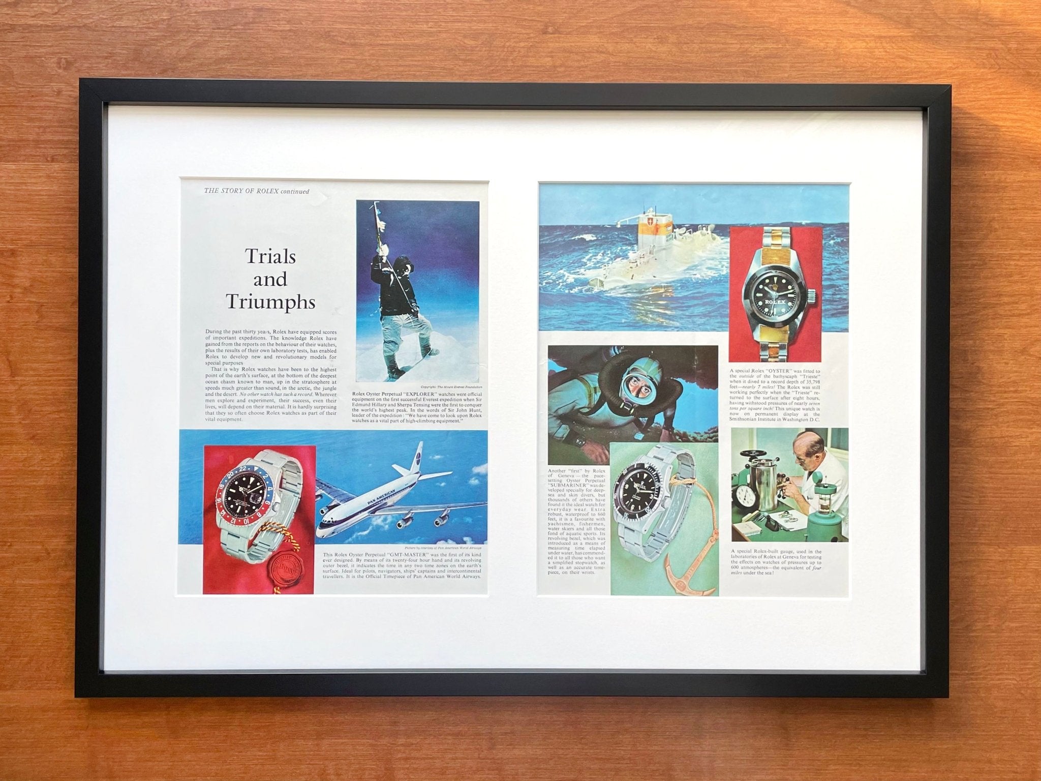 1963 Rolex GMT Master and Submariner "The Story of Rolex" Advertisement ...