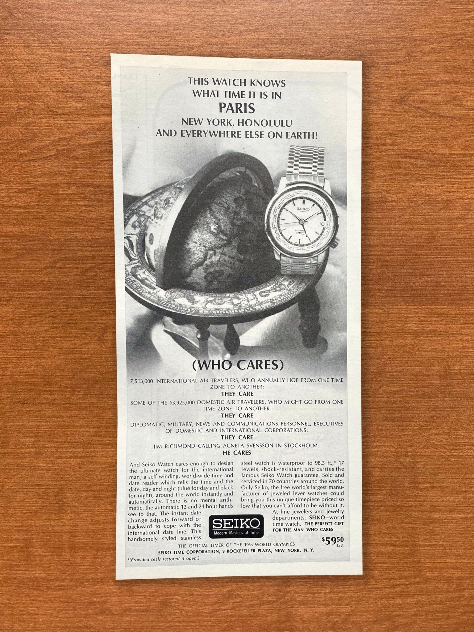 1965 Seiko World Time Ref. 6217- 7000 Advertisement | Ad Patina