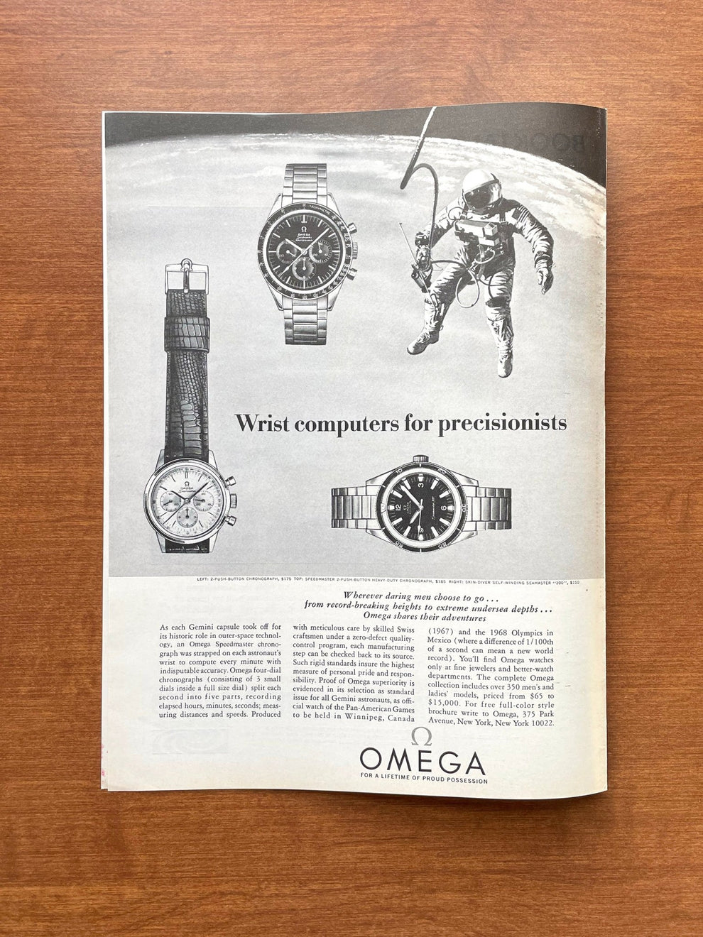 1966 Omega Speedmaster, Seamaster "Wrist computers for precisionists ...