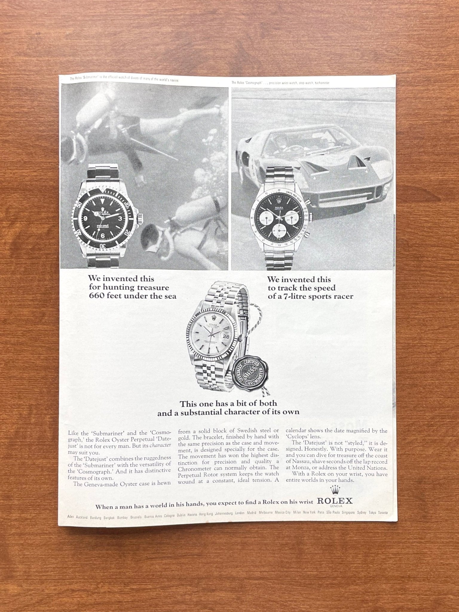 1966 Rolex Advertisement feat. Submariner, Daytona, and Datejust | Ad ...