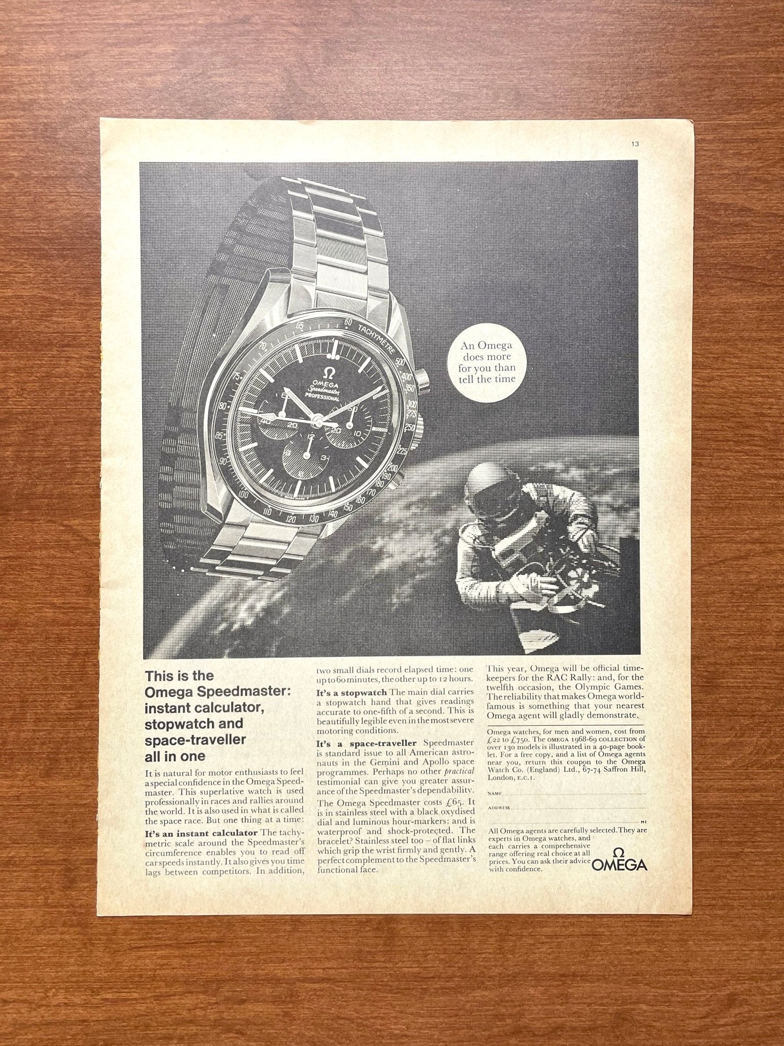 1968 Omega Speedmaster "does more for you than tell the time ...