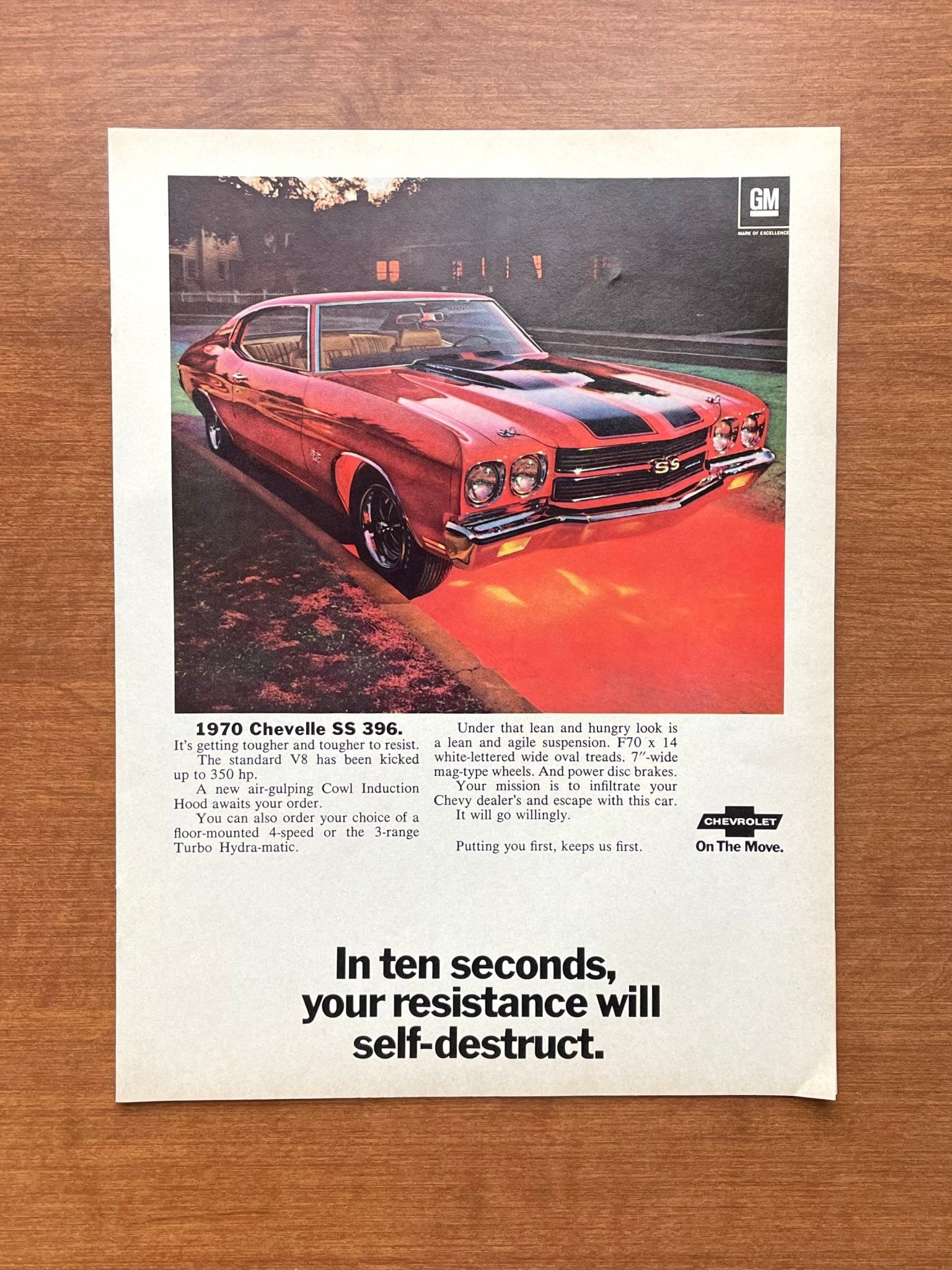 1969 Chevrolet "Chevy" Chevelle SS 396 Advertisement | Ad Patina