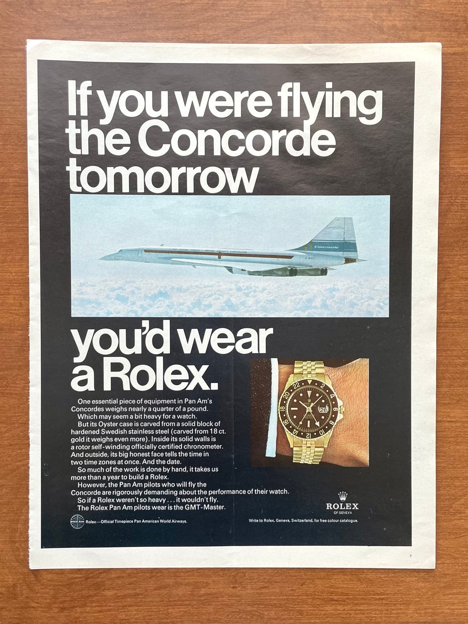 1969 Rolex GMT Master Ref. 1675 "If you were flying the Concorde ...