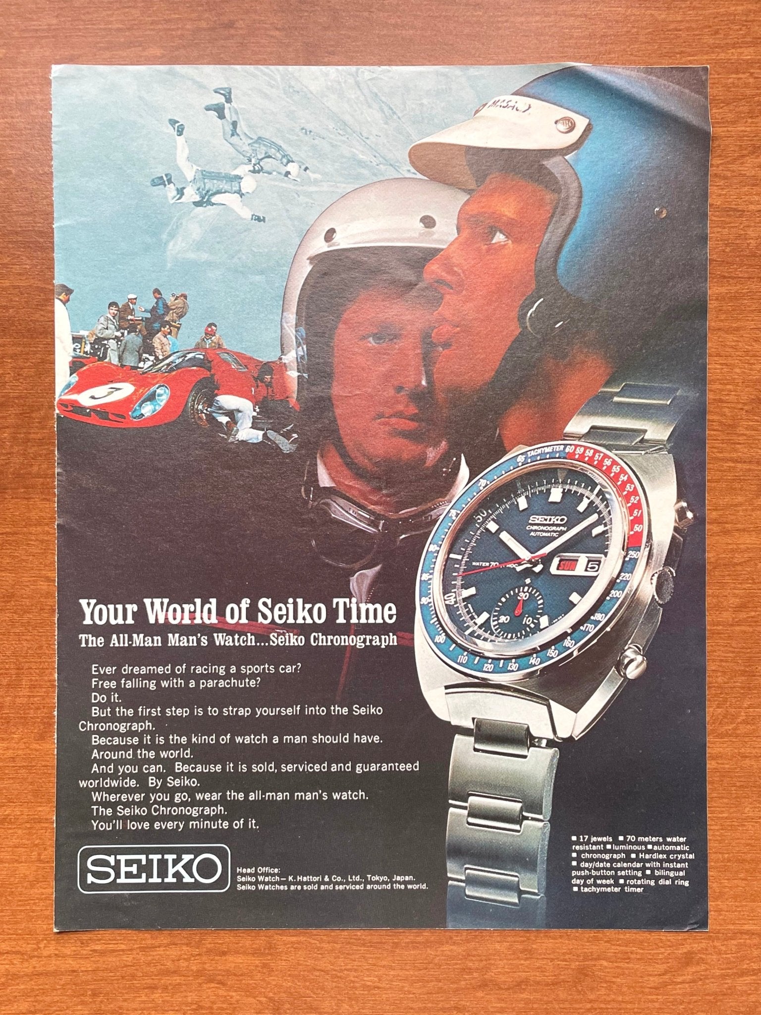 1970 Seiko "Cevert" blue dial Ref. 6139 "Your World of Seiko Time ...