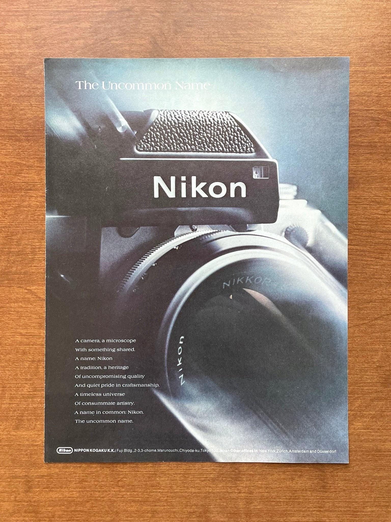 1970s Nikon "The Uncommon Name" Advertisement | Ad Patina