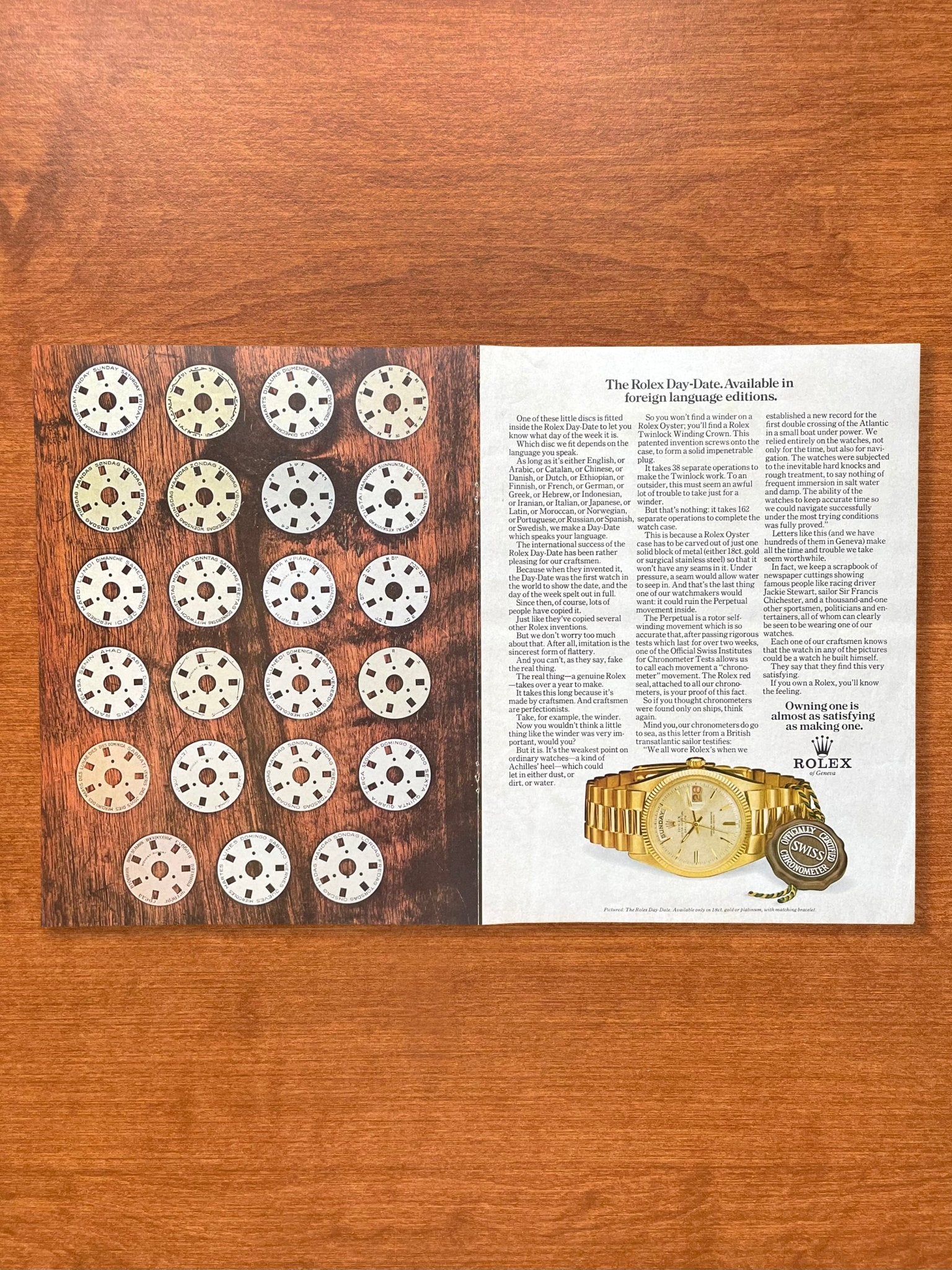 1972 Rolex Day Date Ref. 1803 "foreign language editions" Advertisement ...