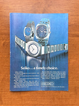 1972 Seiko "a timely choice" Advertisement | Ad Patina