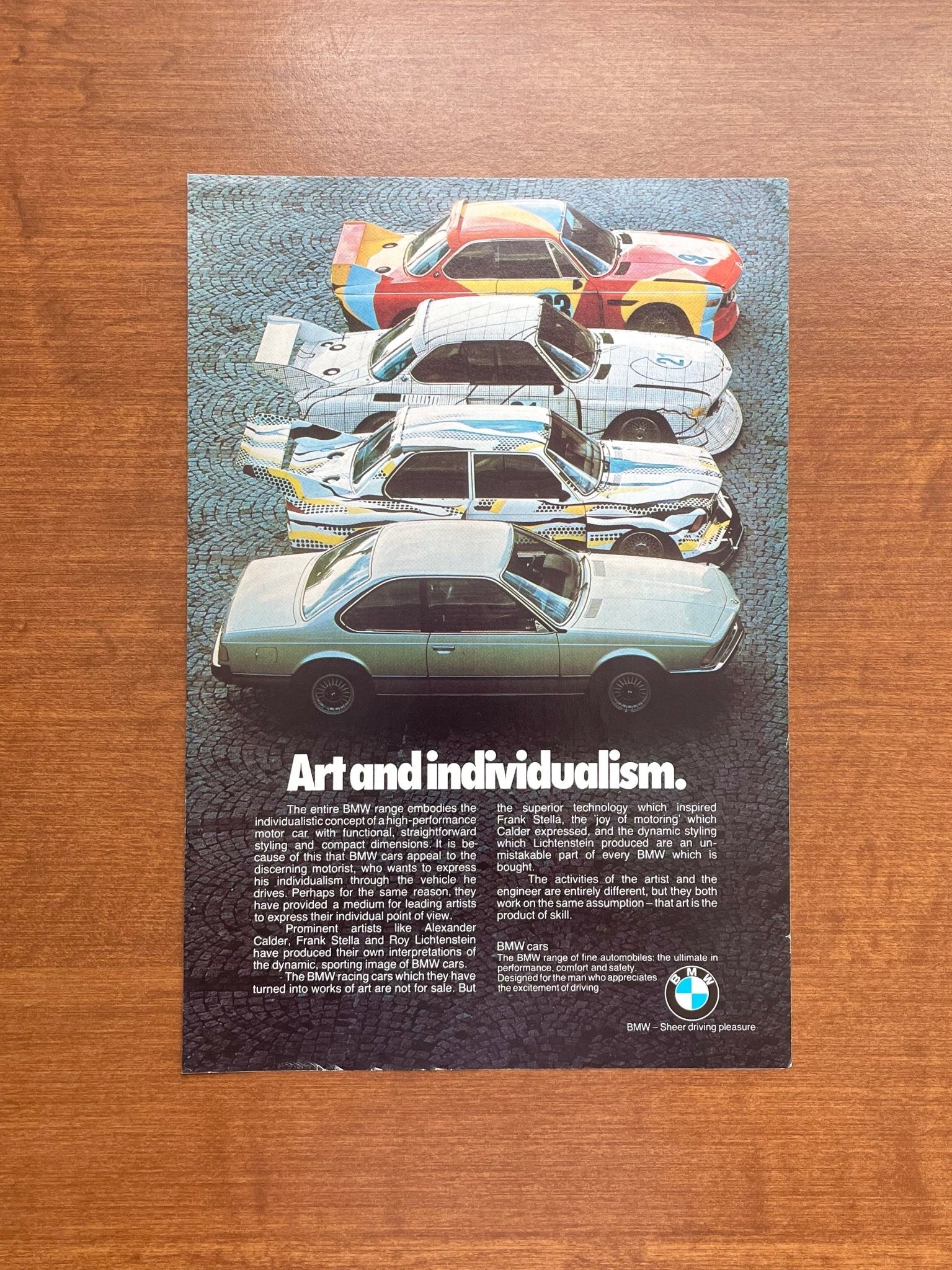 1978 BMW "Art and individualism." Advertisement | Ad Patina