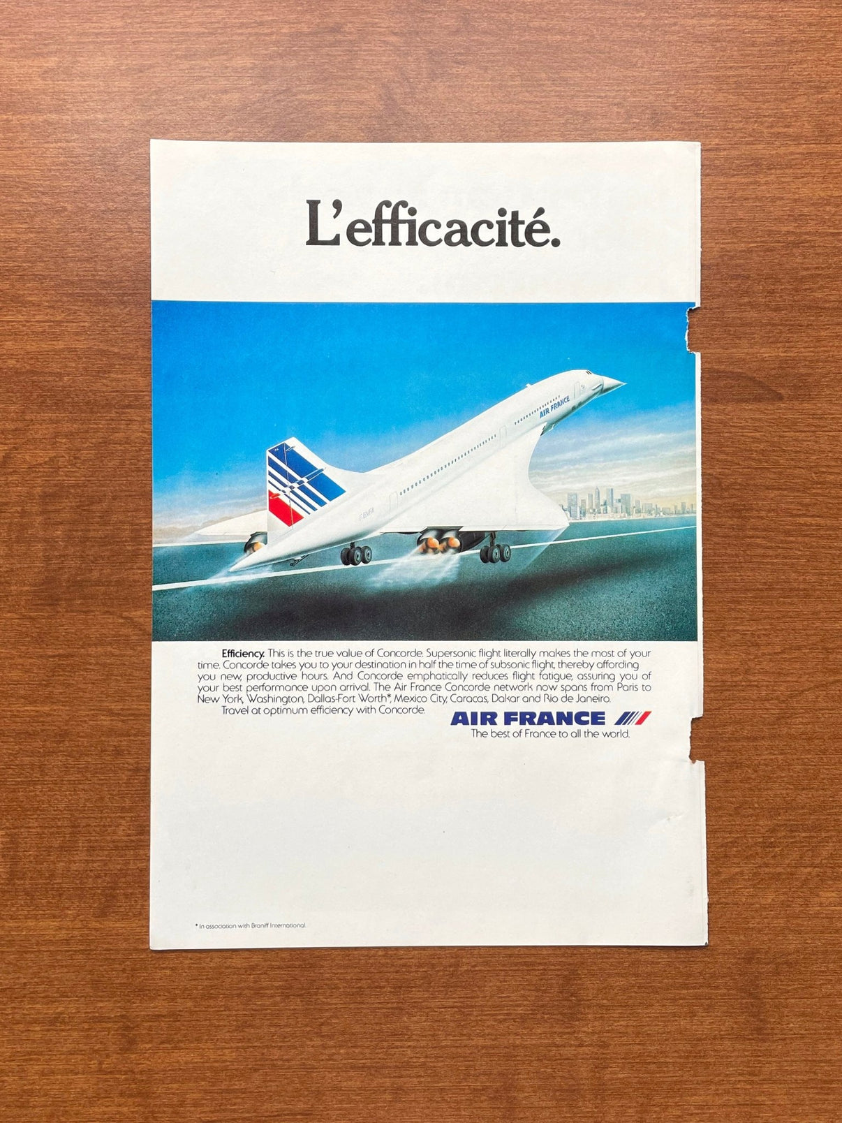 1979 Air France Concorde "L'efficacite" Advertisement | Ad Patina