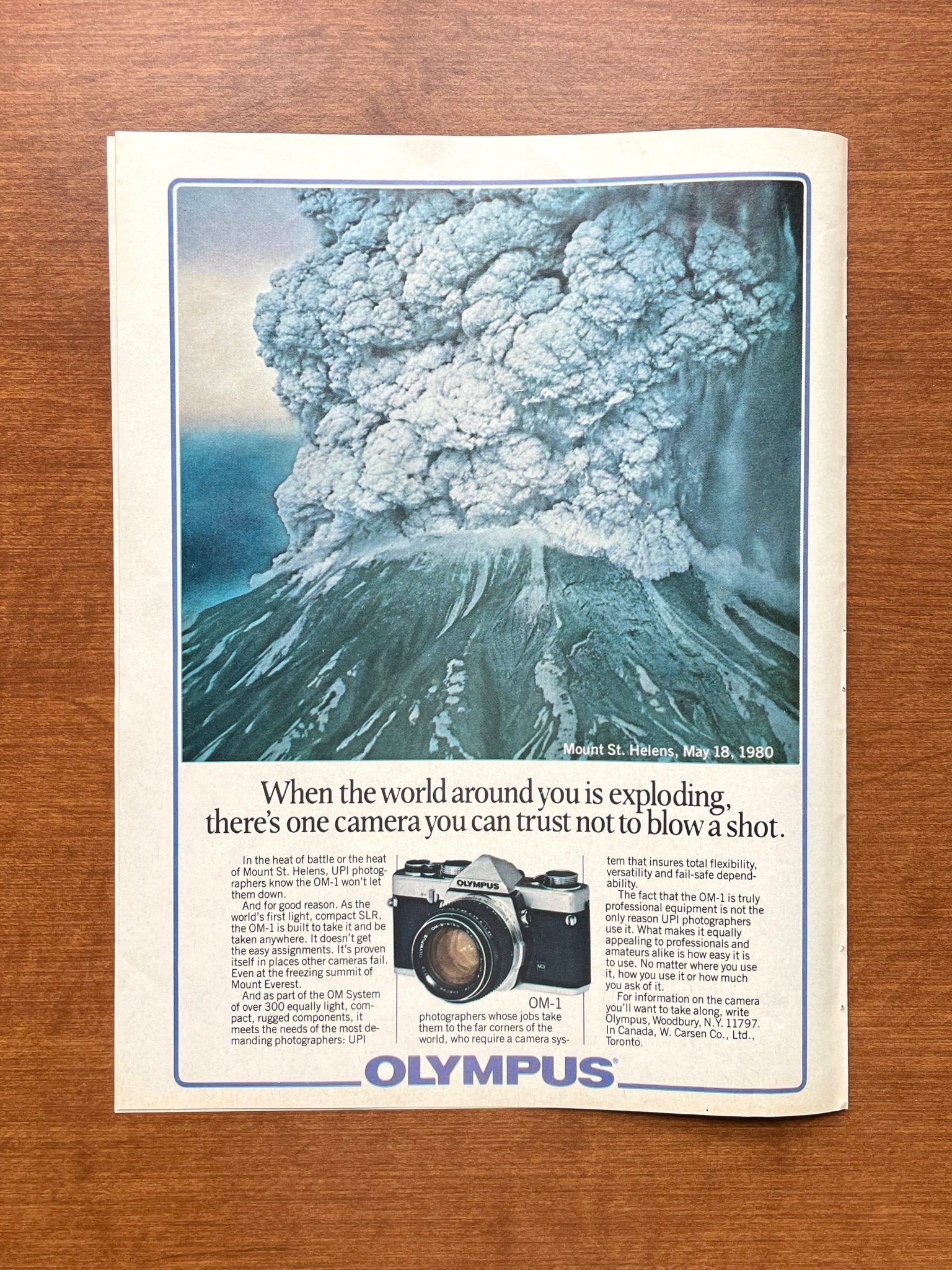1980 Olympus OM-1 Camera Advertisement | Ad Patina