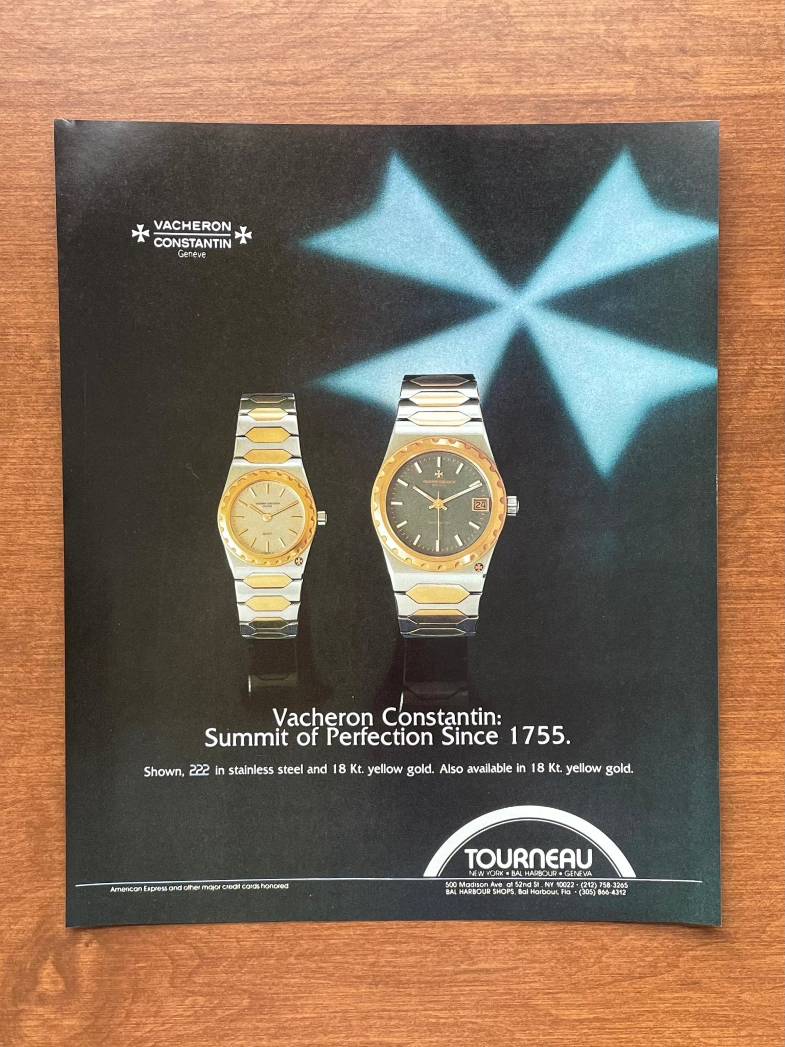 1982 Vacheron Constantin 222 "Summit of Perfection" Advertisement | Ad ...