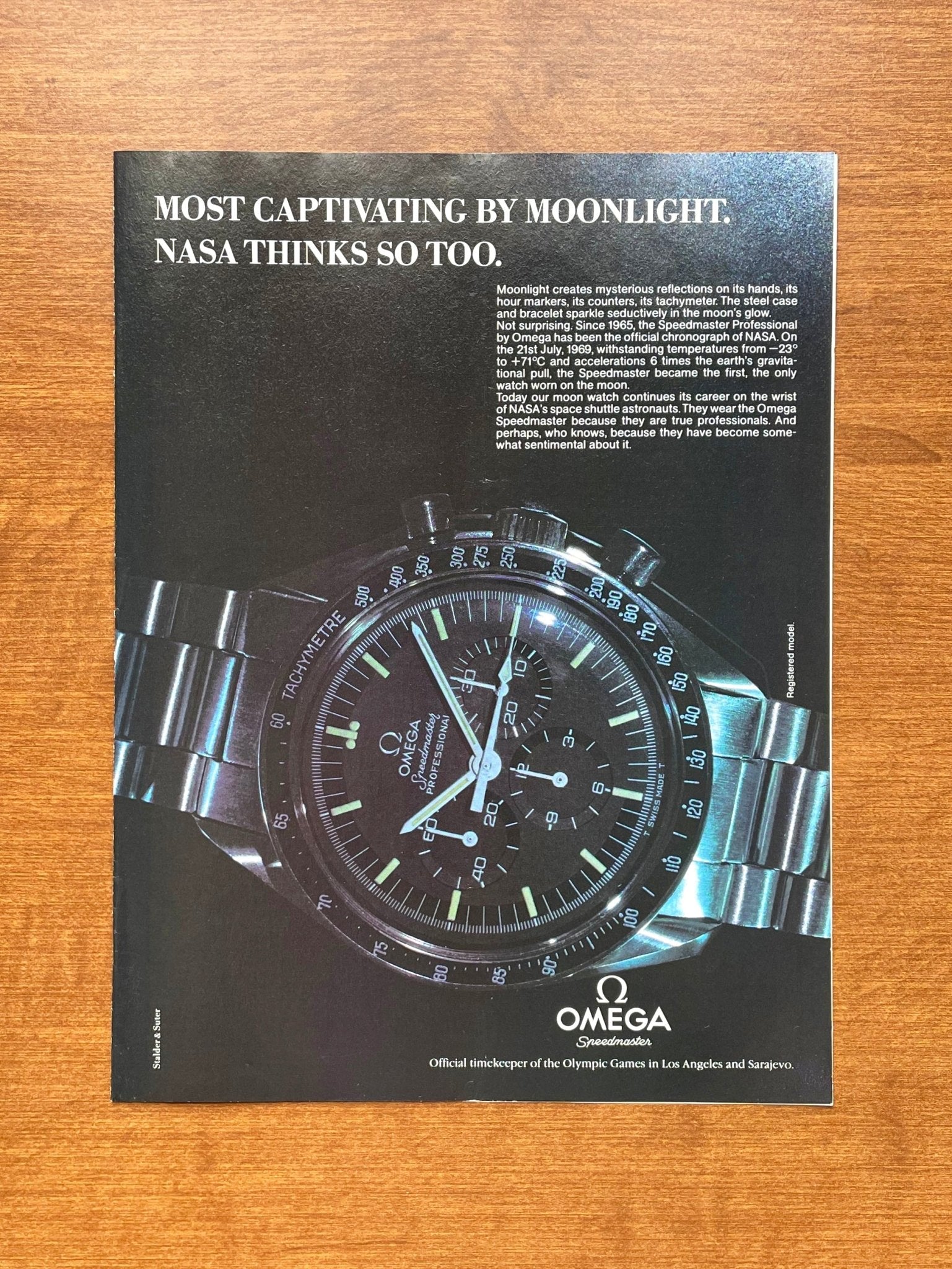 1983 Omega Speedmaster "Most Captivating by Moonlight" Advertisement ...
