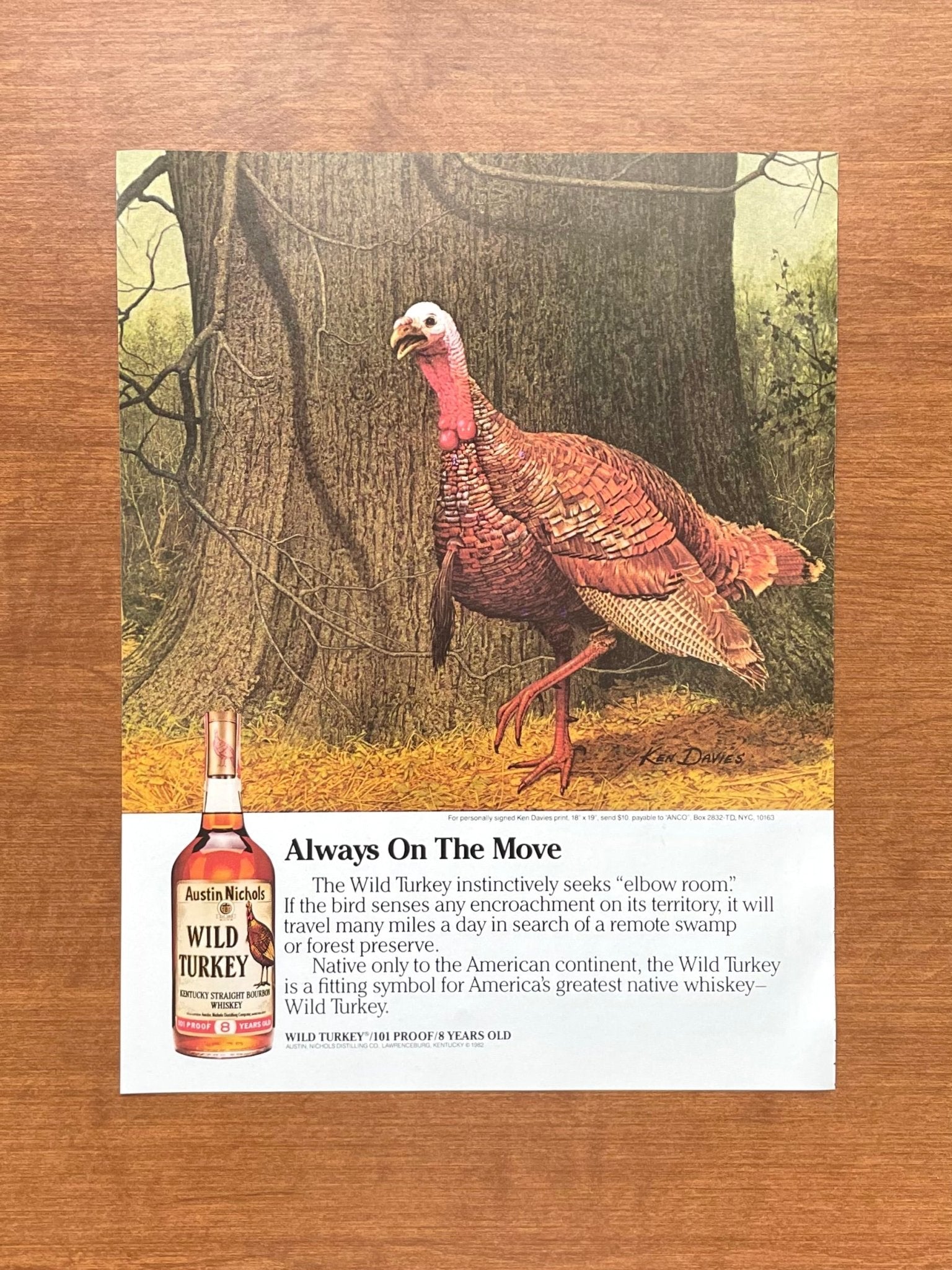 1983 Wild Turkey "Always on the move" Advertismement | Ad Patina