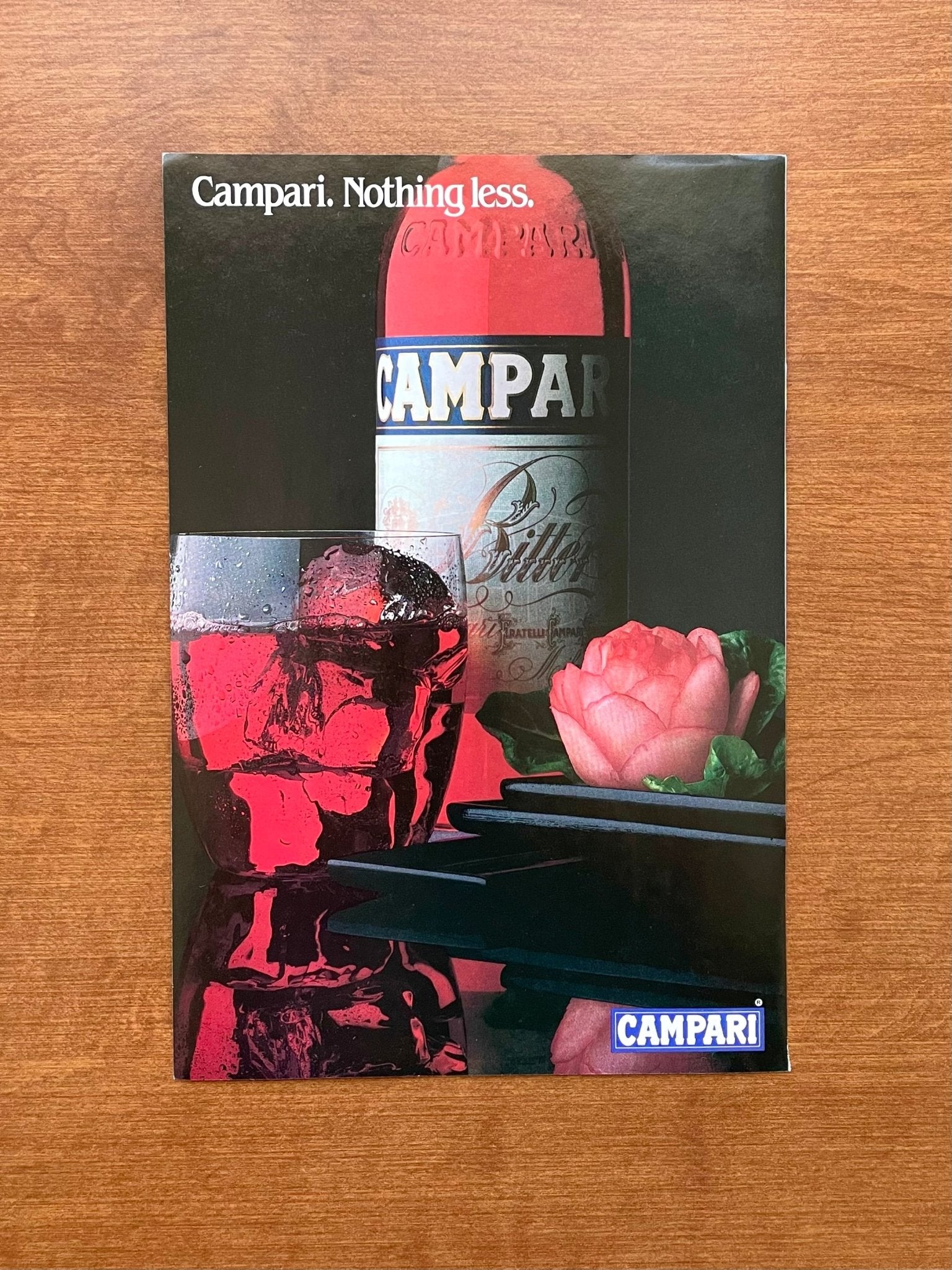 1984 Campari "Nothing less" w/ flower Advertisement | Ad Patina