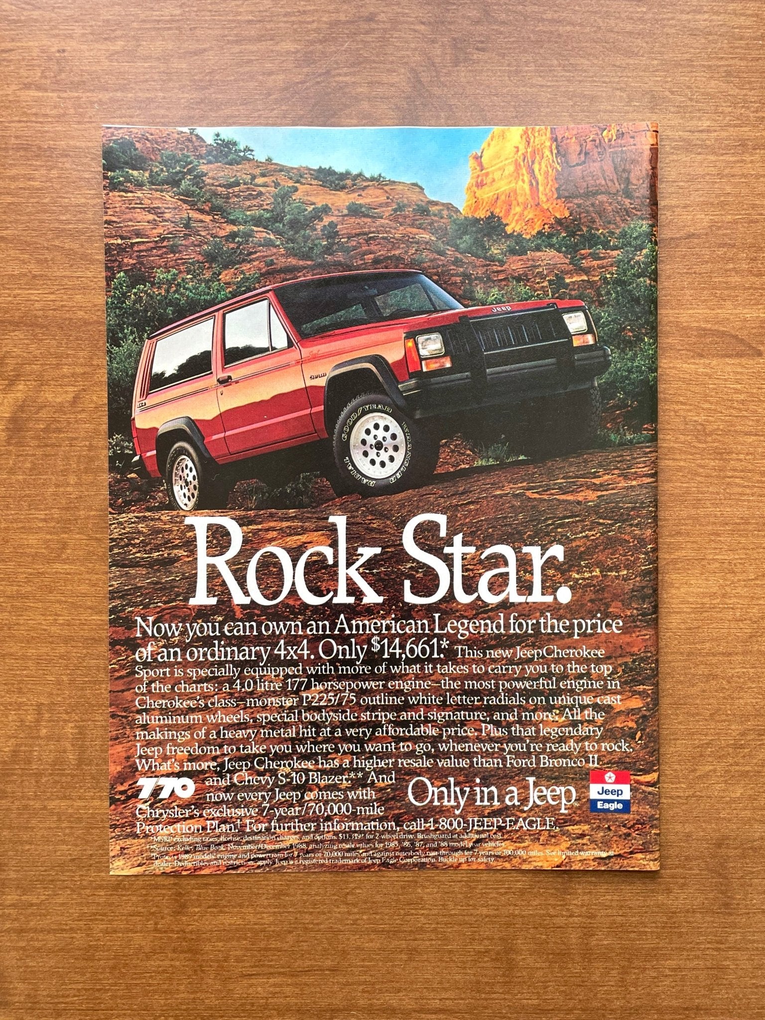 1989 Jeep Cherokee "Rock Star" Advertisement | Ad Patina