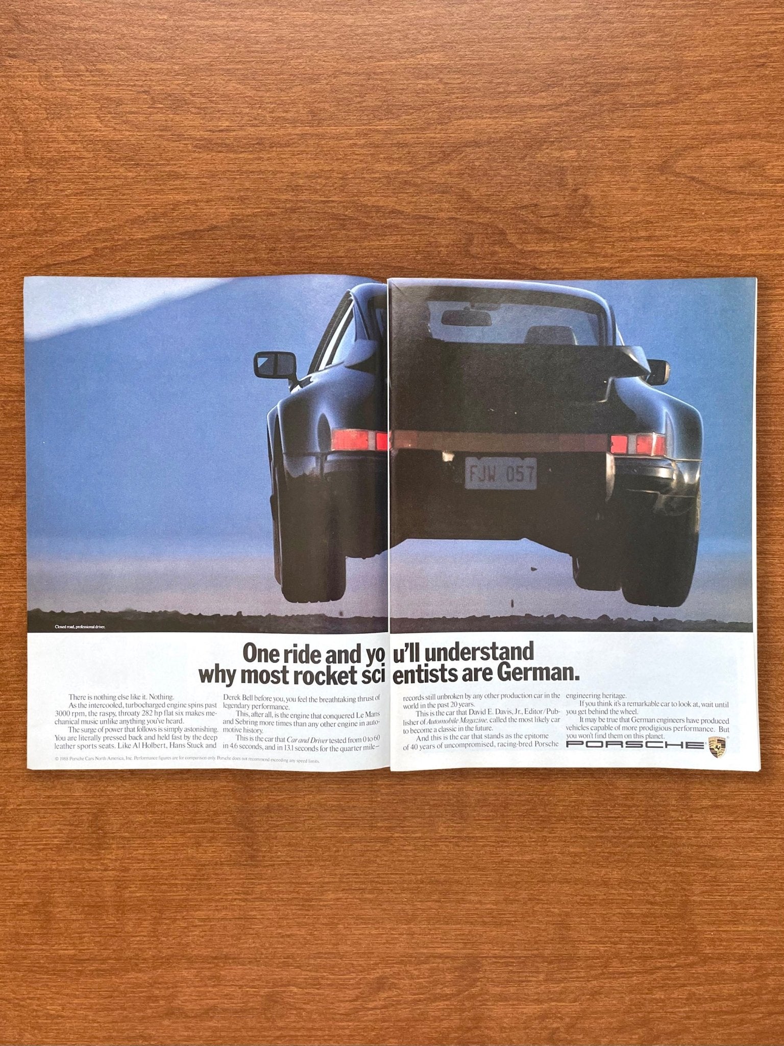 1989 Porsche "why most rocket scientists are German." Advertisement ...
