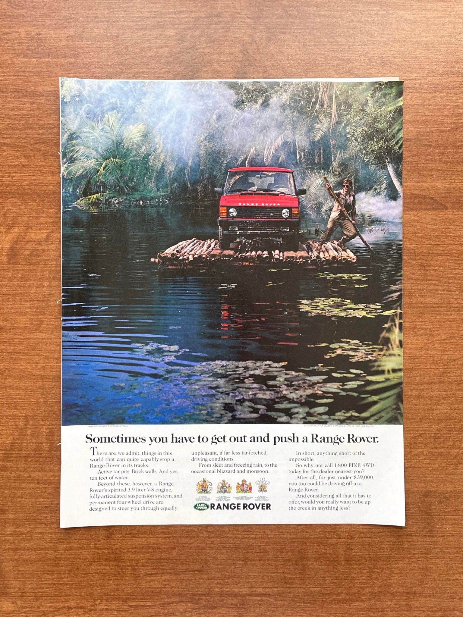 1992 Range Rover "get out and push" Advertisement | Ad Patina