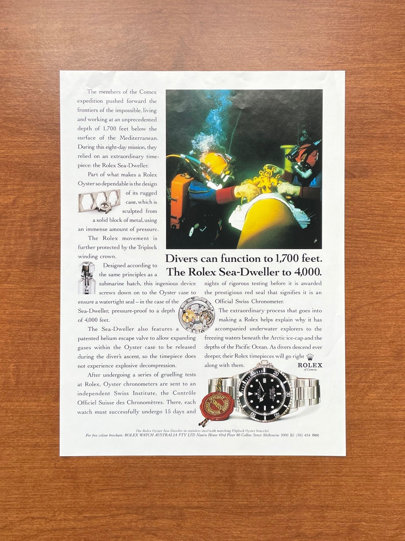 Rolex Sea-Dweller Ads, Vintage Magazine Advertisements | Ad Patina