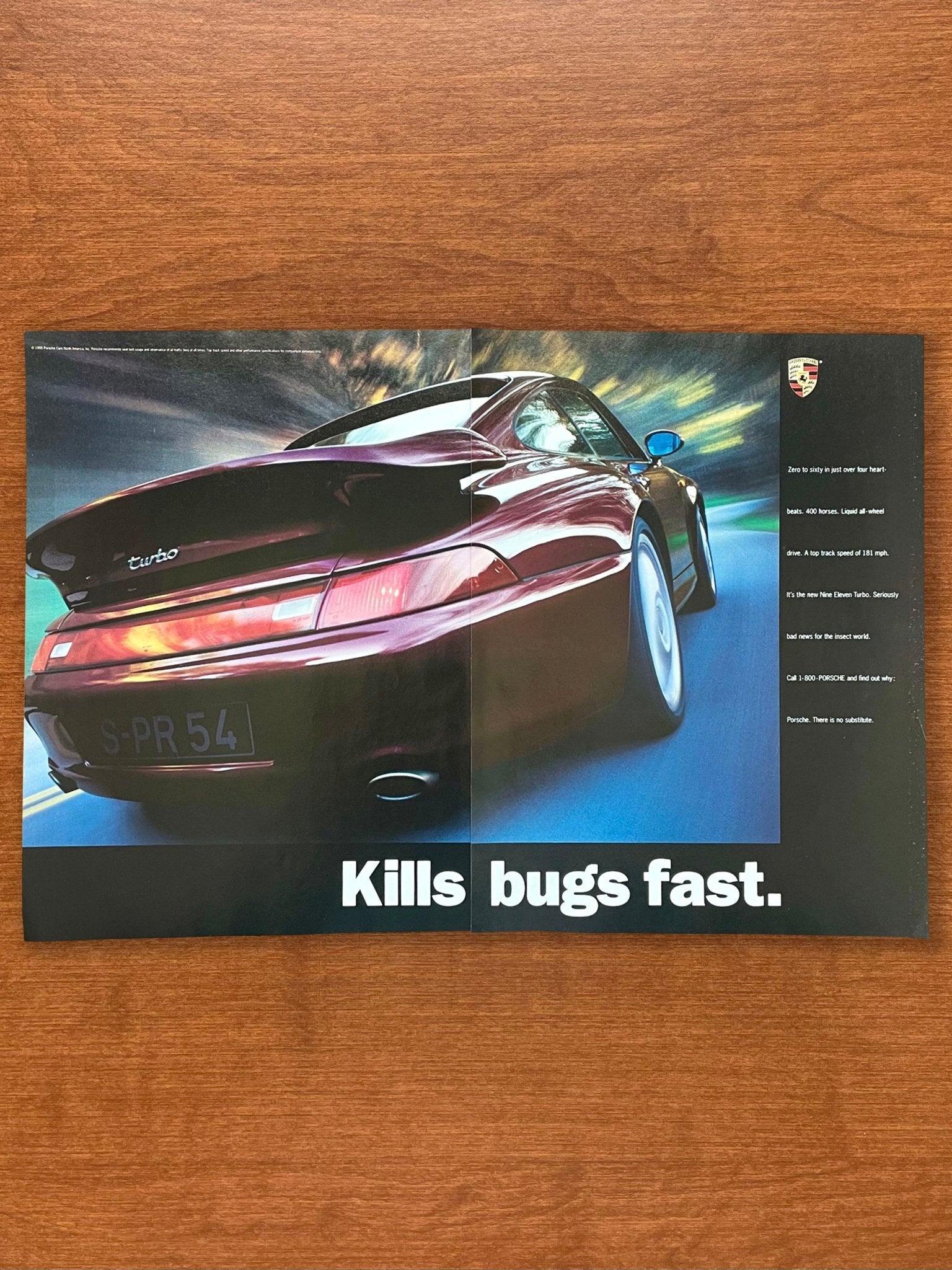 1995 Porsche 911 Turbo "Kills bugs fast." Advertisement | Ad Patina