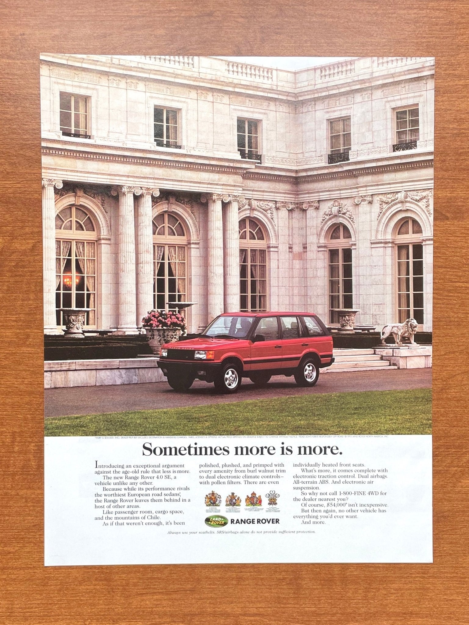 1995 Range Rover 4.0 SE "more is more." Advertisement | Ad Patina