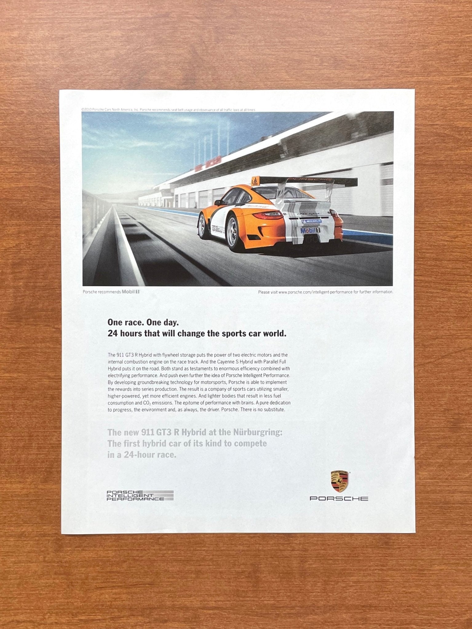 2010 Porsche 911 GT3 R Hybrid "One race. One day." Advertisement | Ad ...