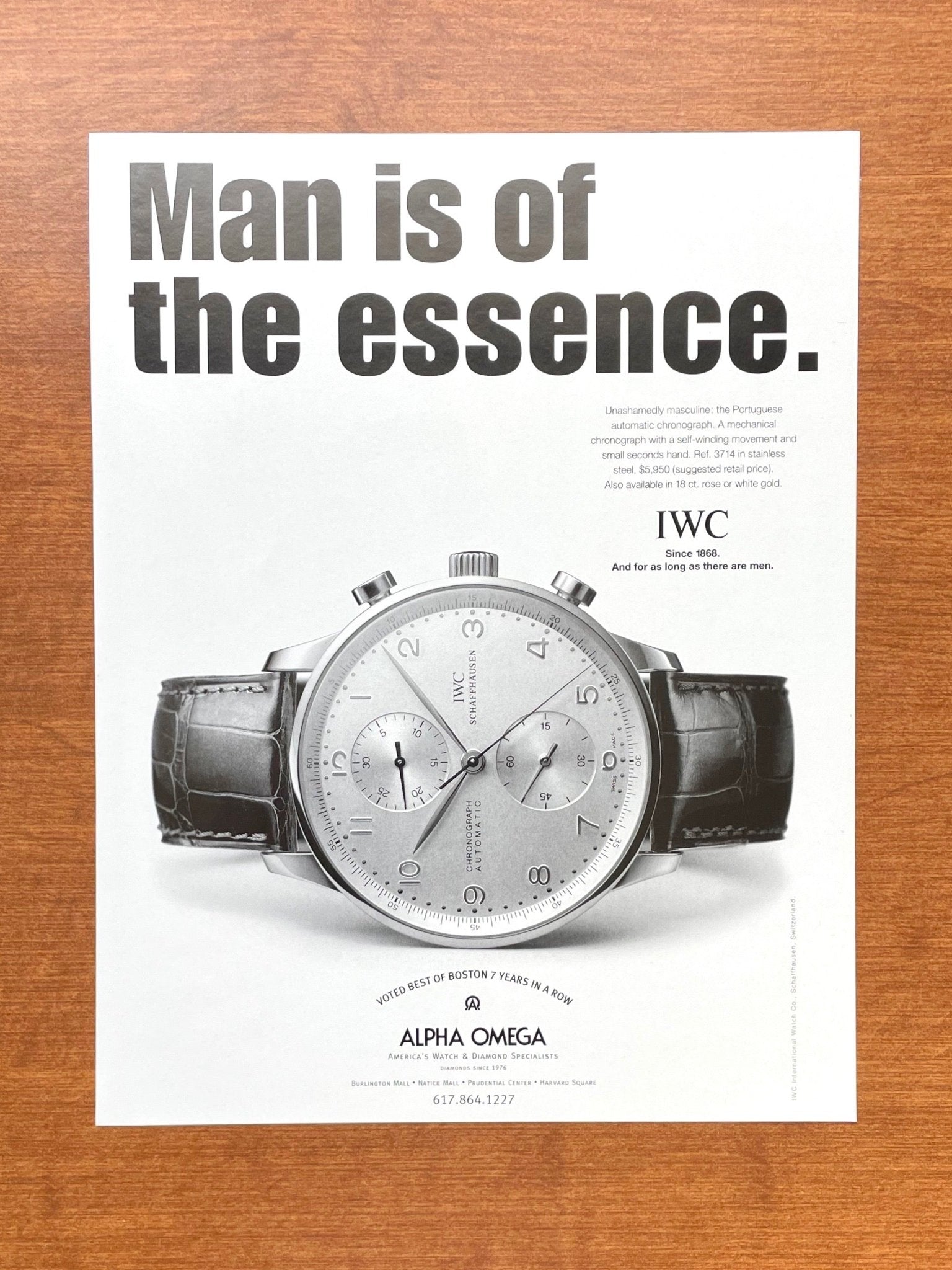 IWC Portuguese Automatic Chronograph Ref. 3714 Advertisement | Ad Patina