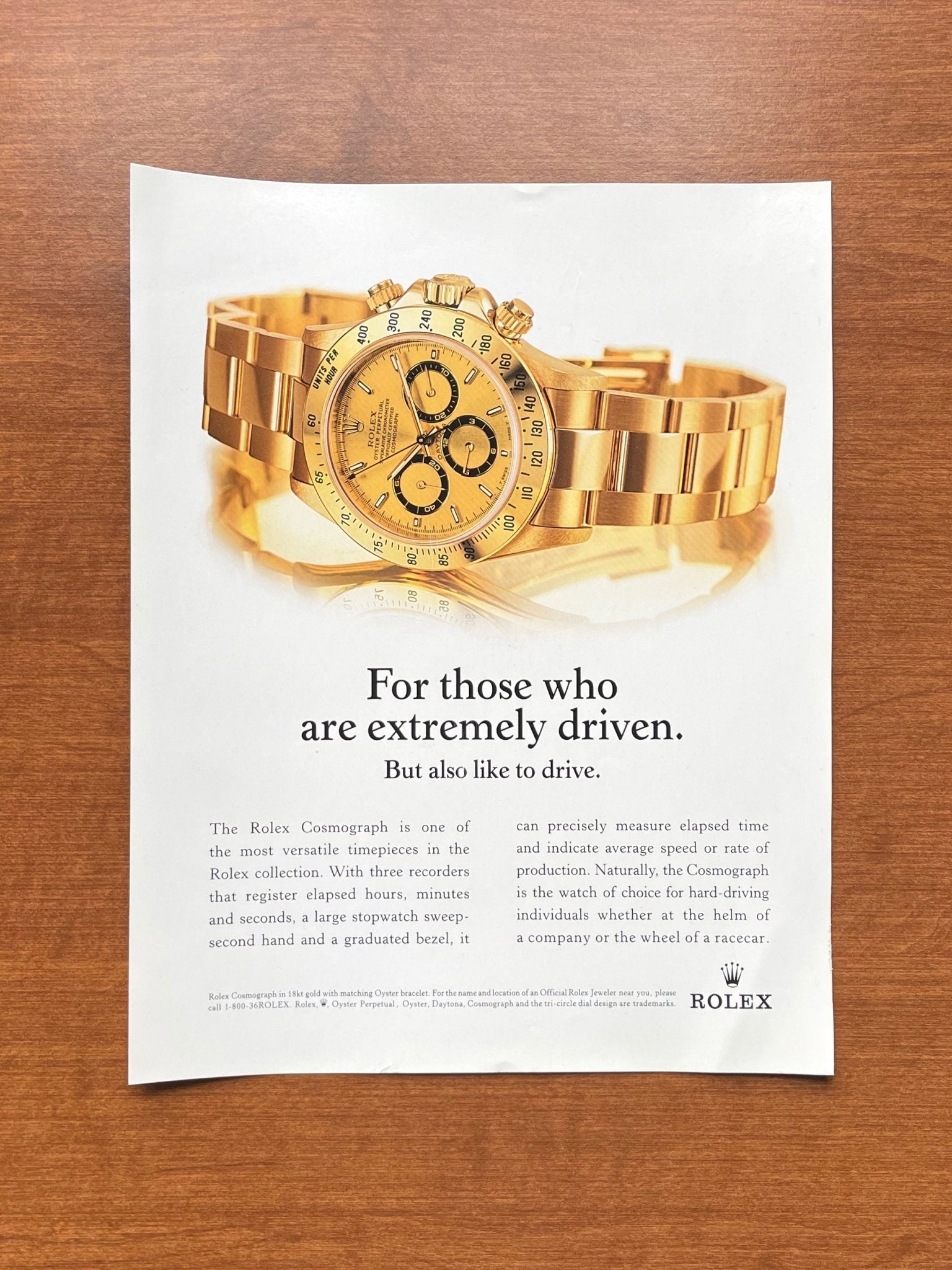 Rolex Daytona Ref. 16528 "Extremely Driven" Advertisement | Ad Patina