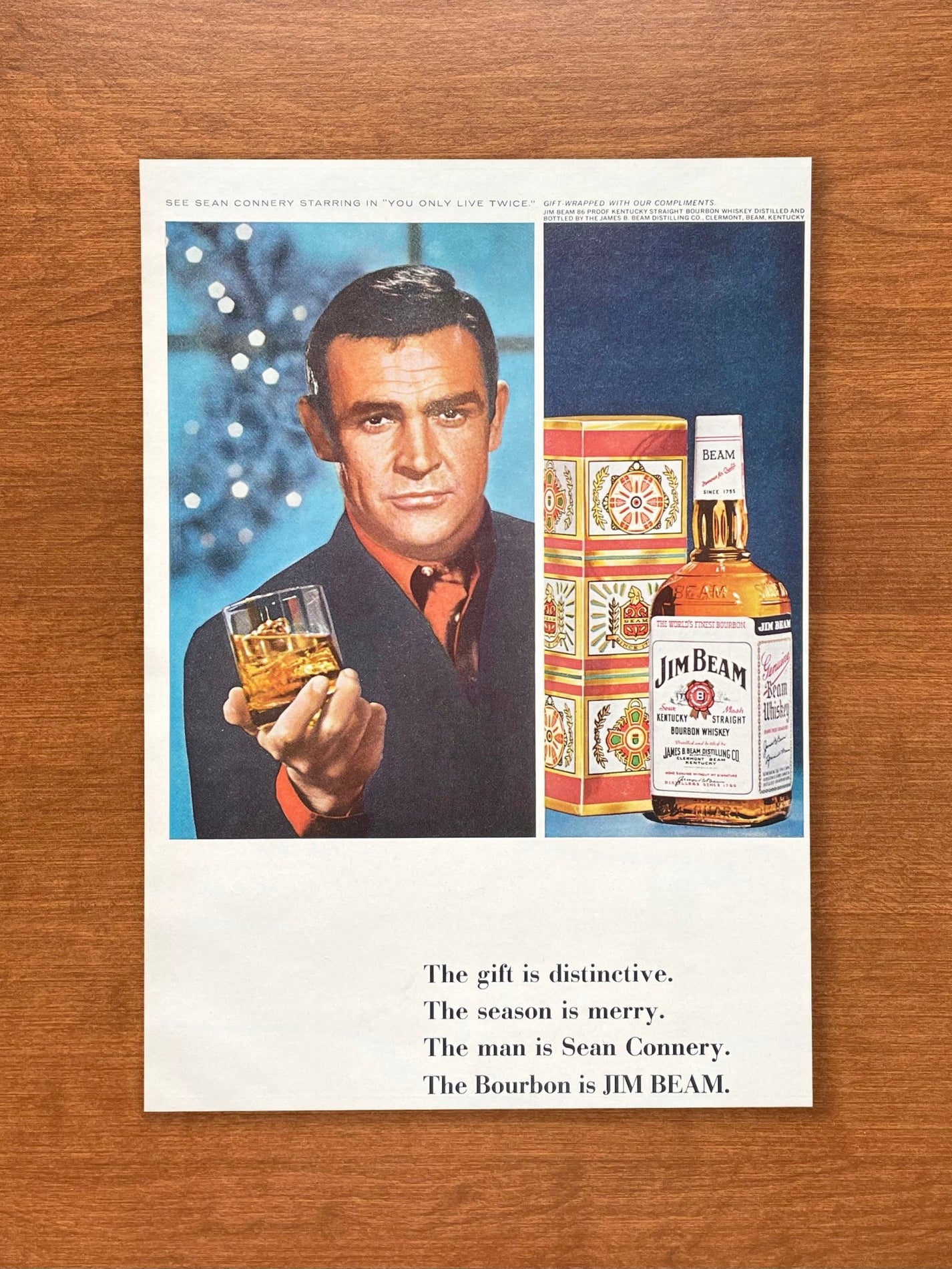 1966 Beam starring Sean Connery Advertisement | Ad Patina