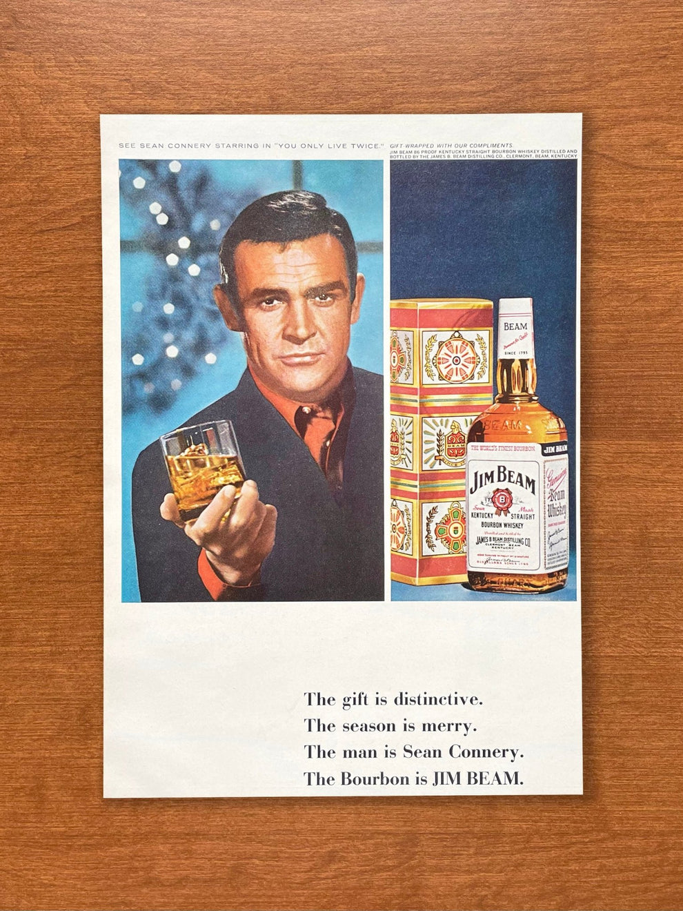 1966 Beam starring Sean Connery Advertisement | Ad Patina