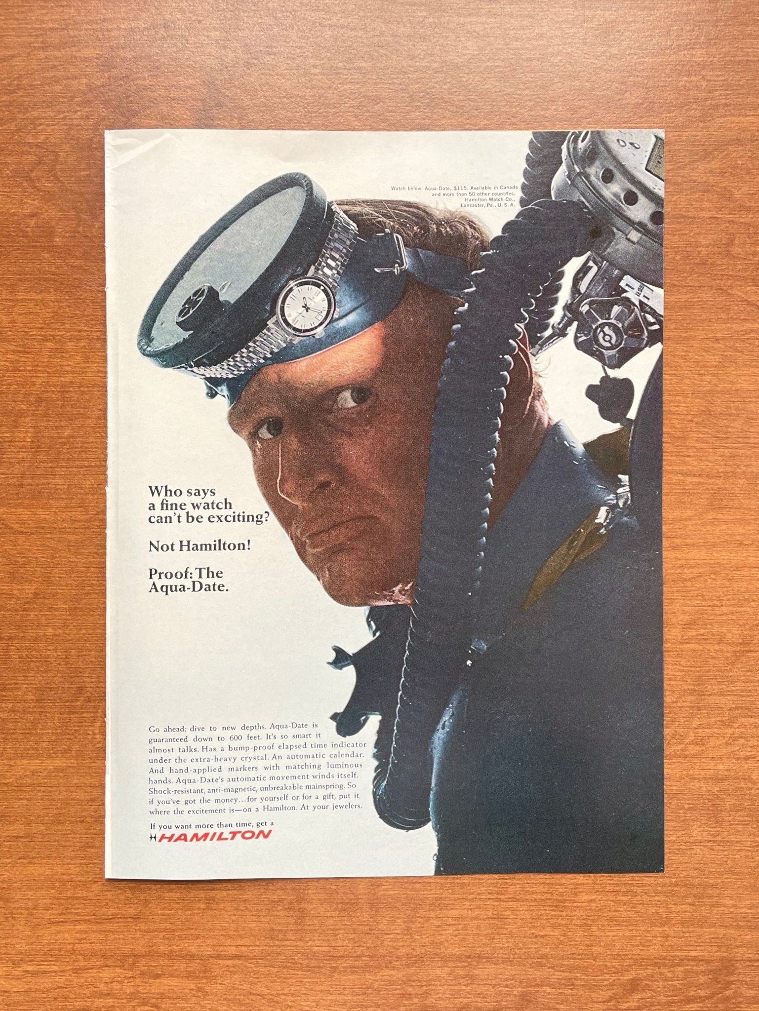 1966 Hamilton Aqua-Date Advertisement | Ad Patina