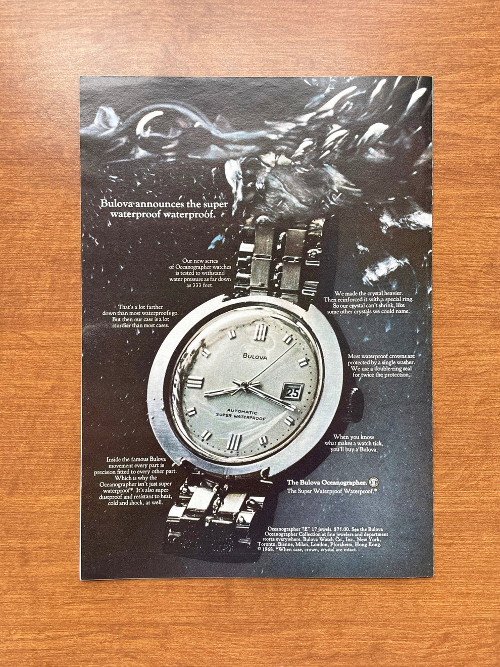 1968 Bulova Oceanographer "E" Advertisement | Ad Patina