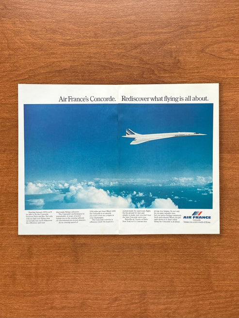 1976 Air France Concorde "Rediscover" Advertisement | Ad Patina