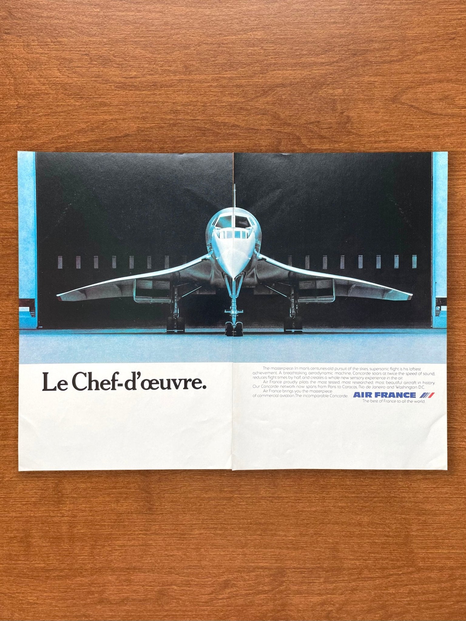 1977 Air France Concorde "Le Chef-d'oeuvre" Advertisement | Ad Patina