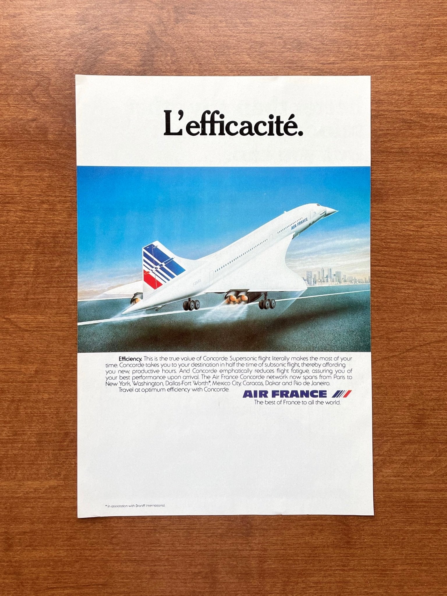 1979 Air France Concorde "L'efficacite" Advertisement | Ad Patina