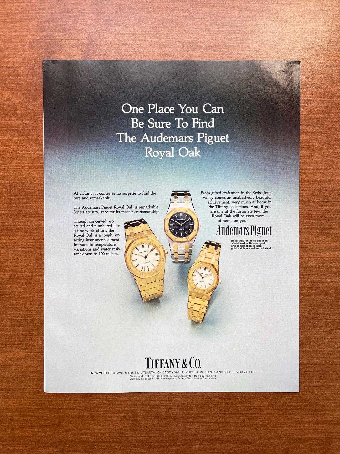 1982 Audemars Piguet Royal Oaks at Tiffany & Co. Advertisement | Ad Patina