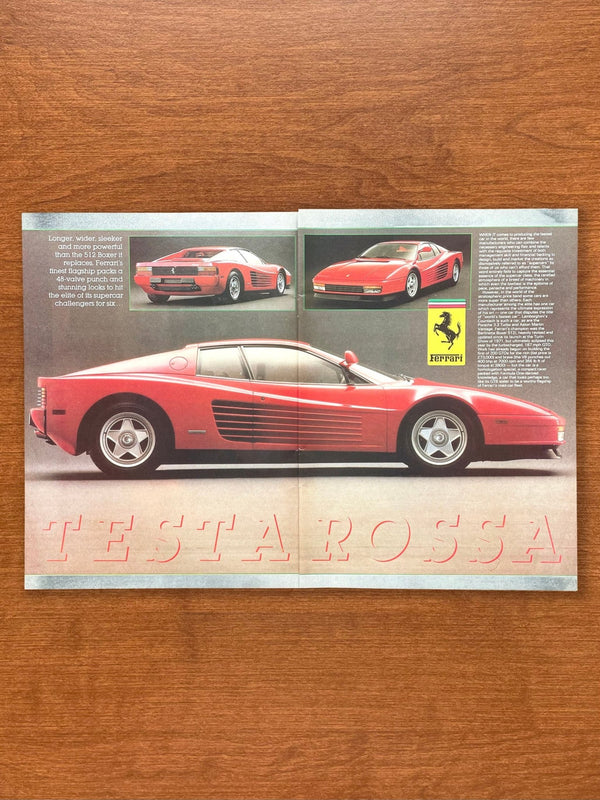 1984 Ferrari Testarossa Advertisement | Ad Patina
