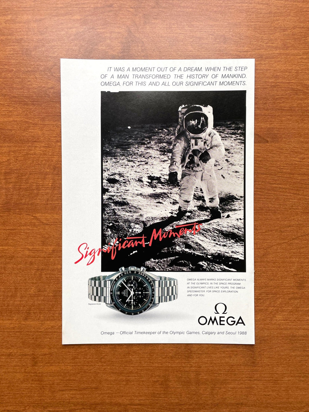 1987 Omega Speedmaster "Significant Moments" Advertisement | Ad Patina