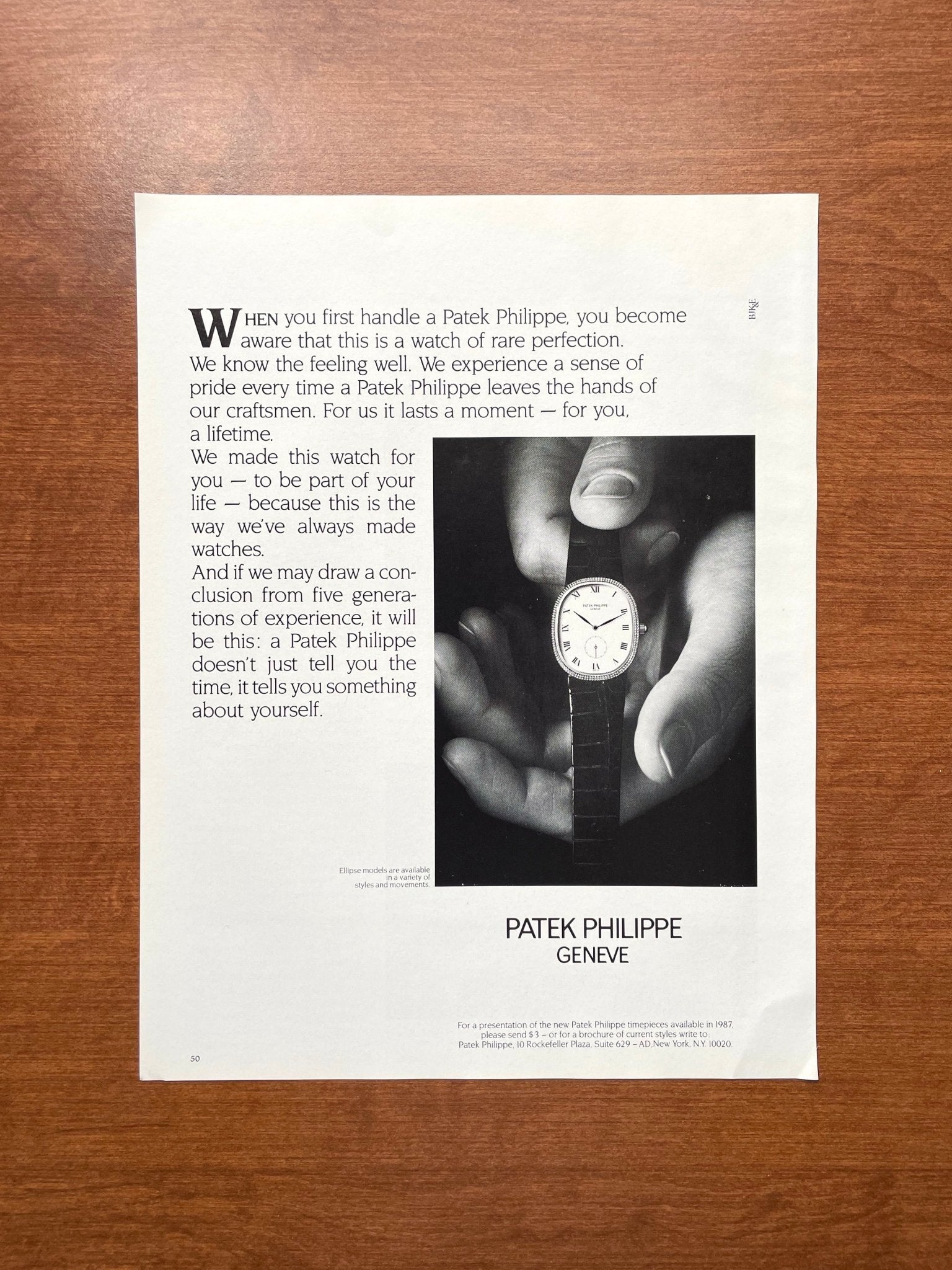 1987 Patek Philippe Ellipse Advertisement | Ad Patina
