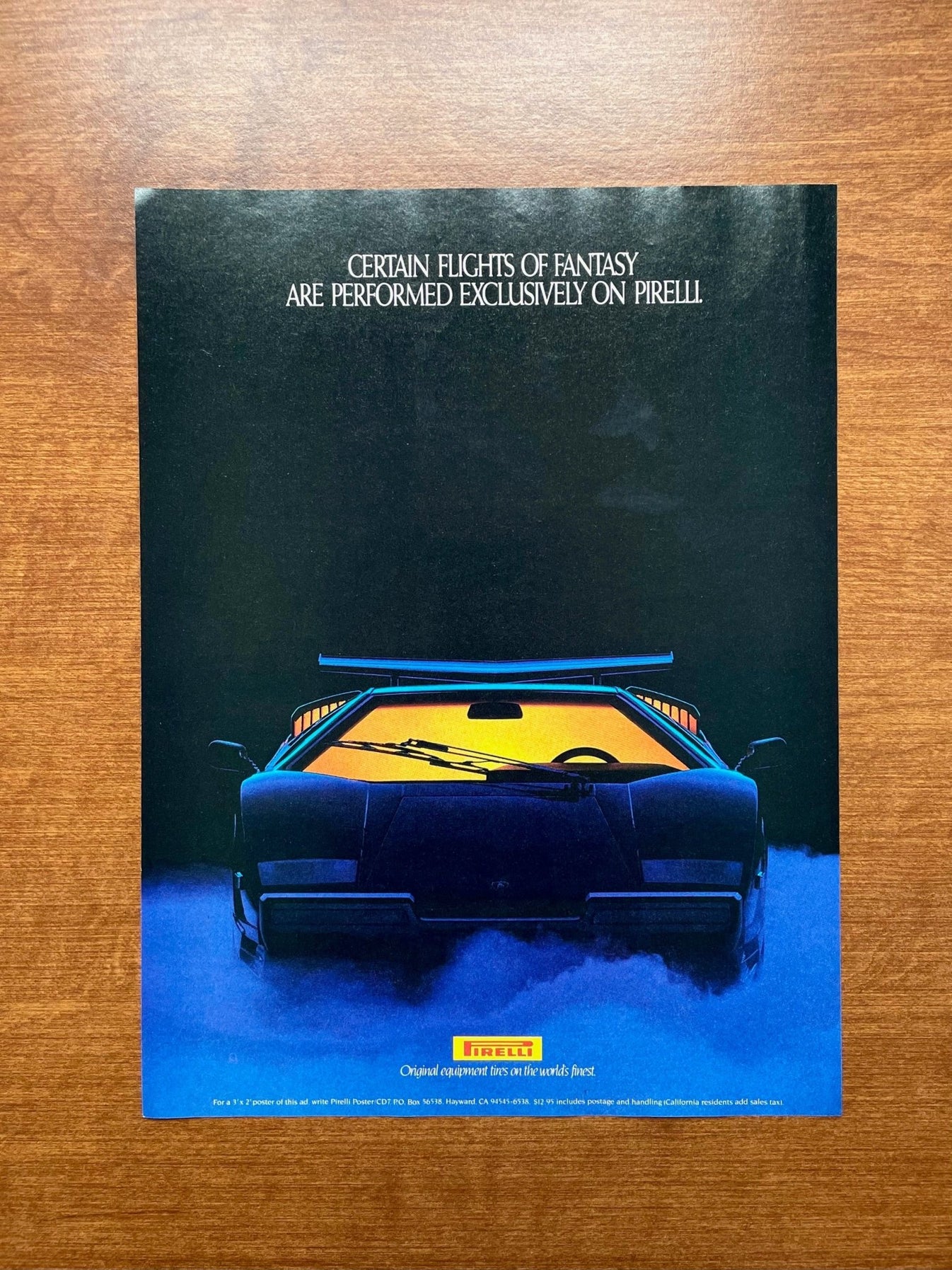 1990 Lamborghini Countach with Pirelli tires Advertisement | Ad Patina
