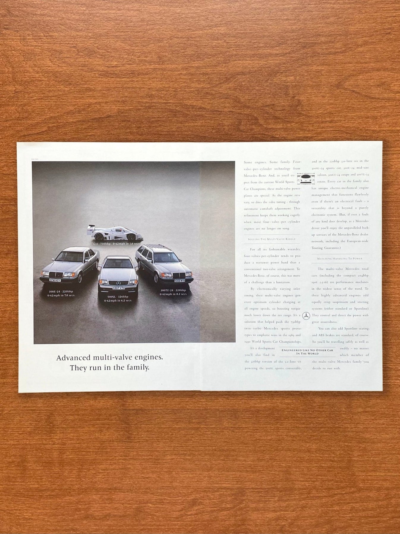 1991 Mercedes Benz "multi-valve engines." Advertisement | Ad Patina