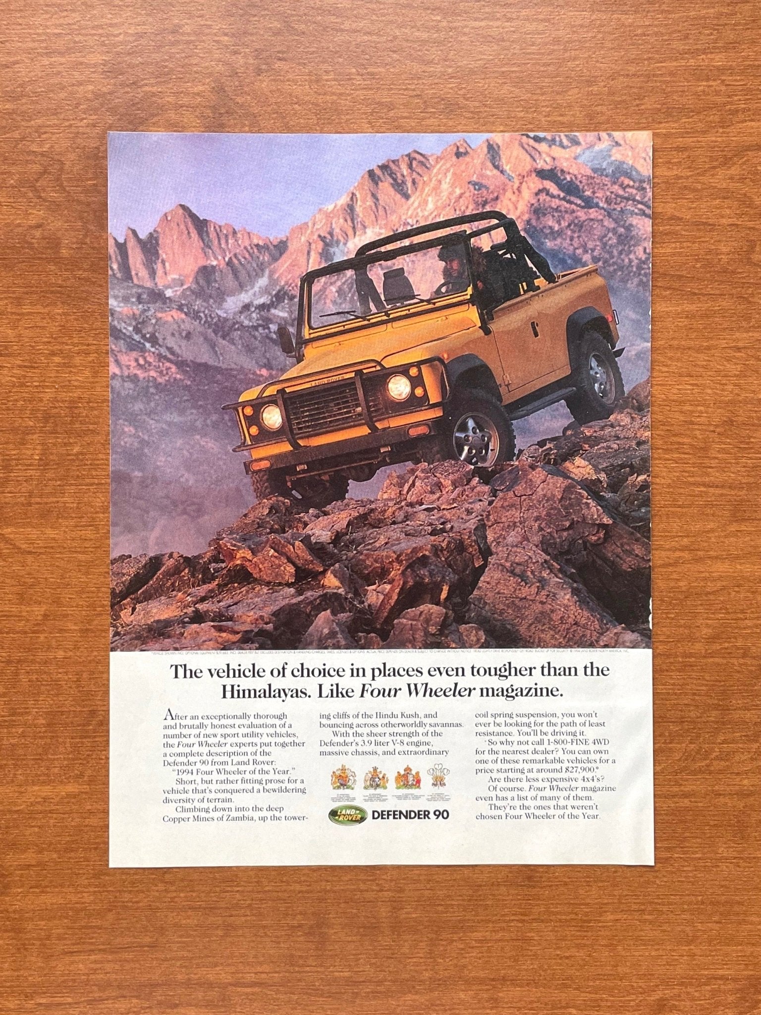 1994 Defender 90 "Like Four Wheeler magazine." Advertisement | Ad Patina