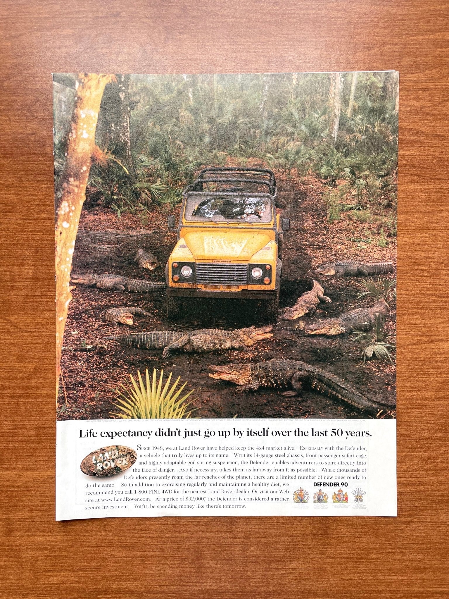 1997 Defender 90 "Life expectancy..." Advertisement | Ad Patina