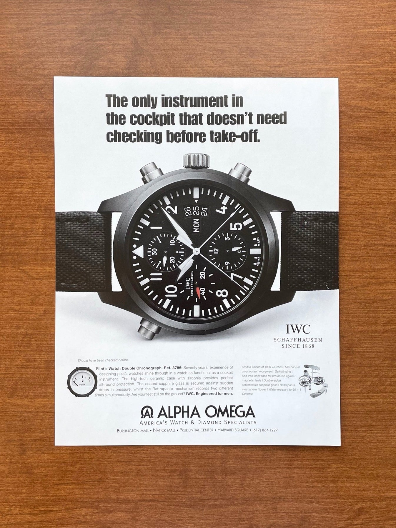 2006 IWC Pilot's Double Chronograph Ref. 3786 Advertisement | Ad Patina