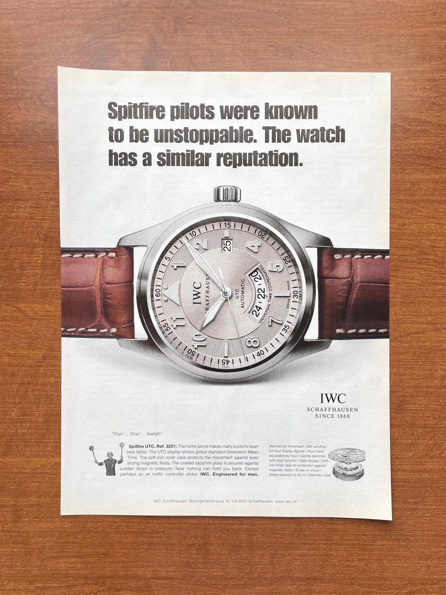 2006 IWC Spitfire UTC. Ref. 3251 Advertisement | Ad Patina
