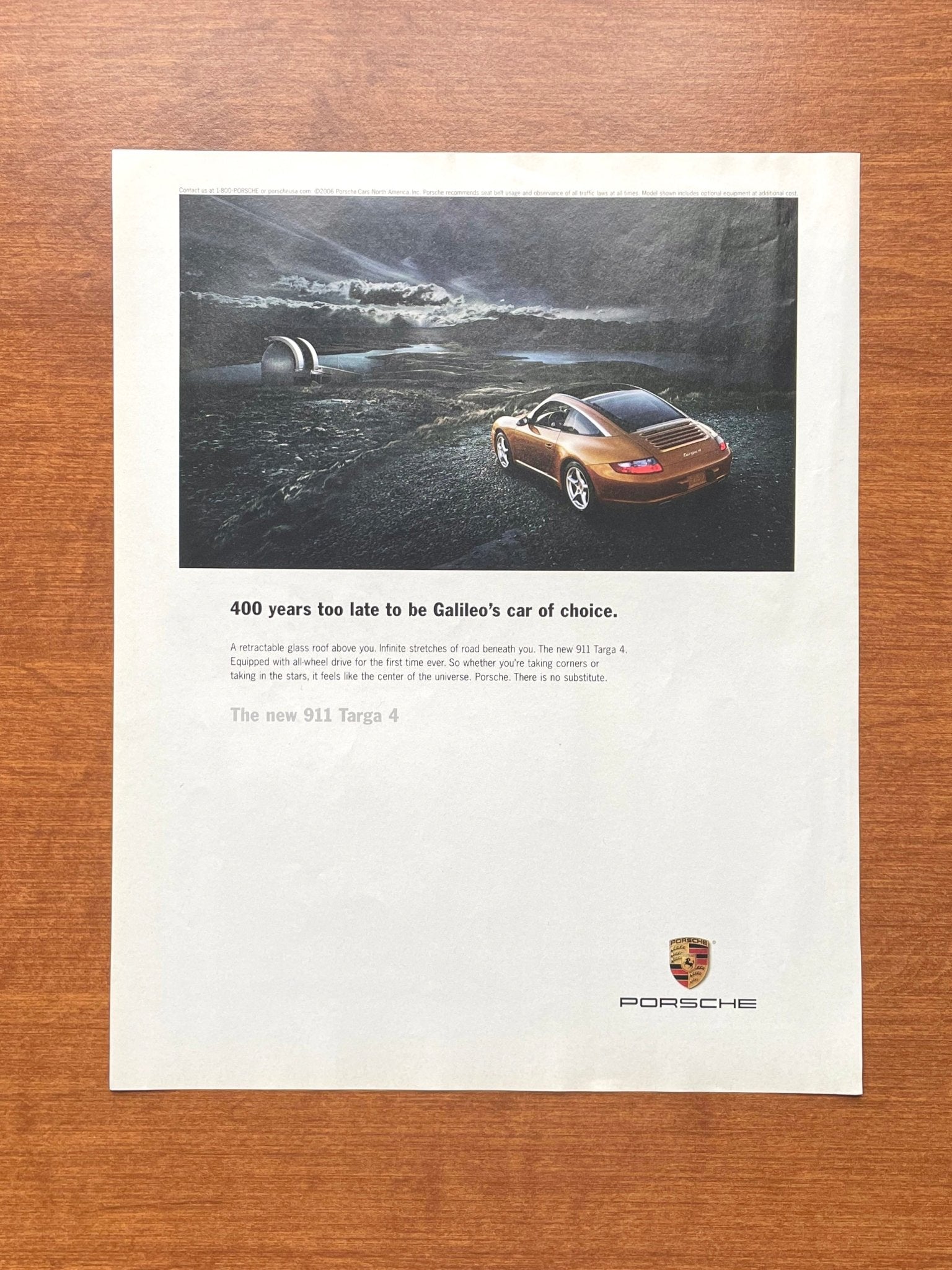 2006 Porsche 911 Targa 4 "Galileo's car of choice" Advertisement | Ad ...