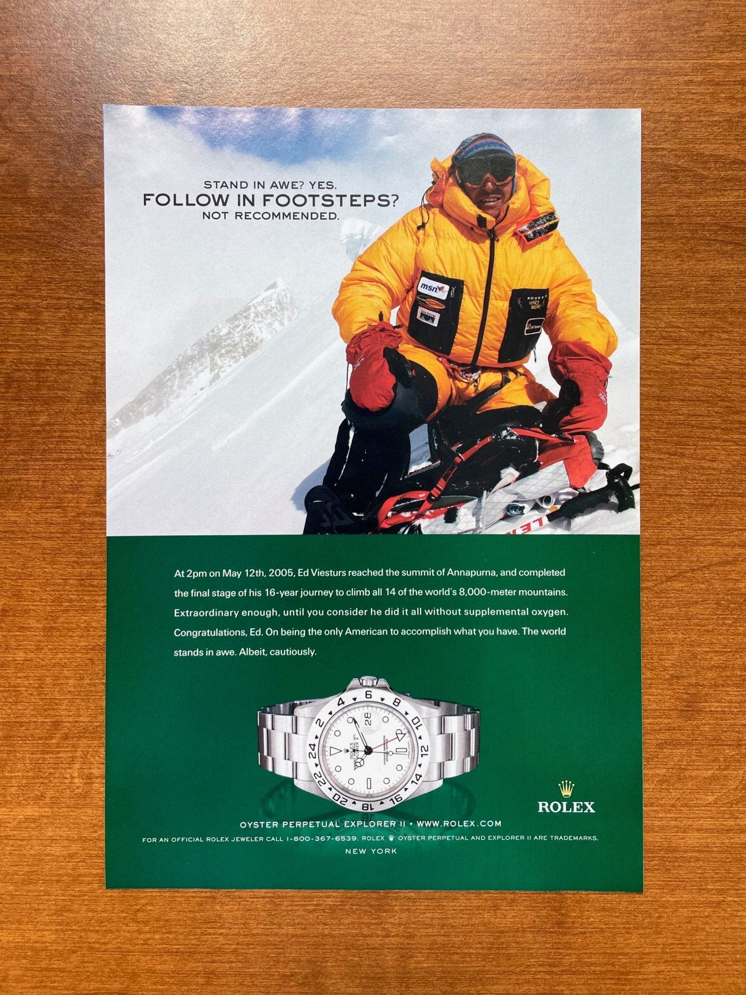 2006 Rolex Explorer II Ref. 16570 feat. Ed Viesturs Advertisement | Ad ...